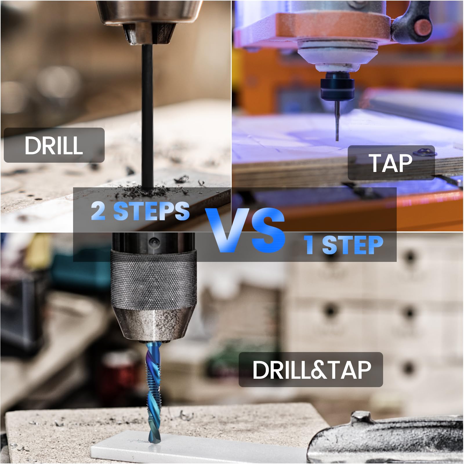 Snapklik.com : Hakkin M3 - M10 Metric Combination Drill And Tap Bit Set ...
