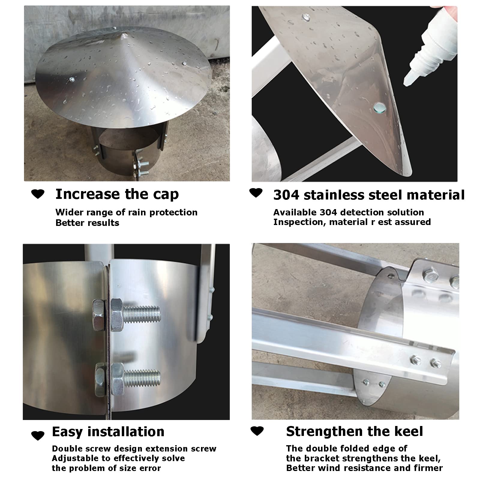 Chimney Cap With Extensions BDM Chim A Lator 18" Black Galvanized