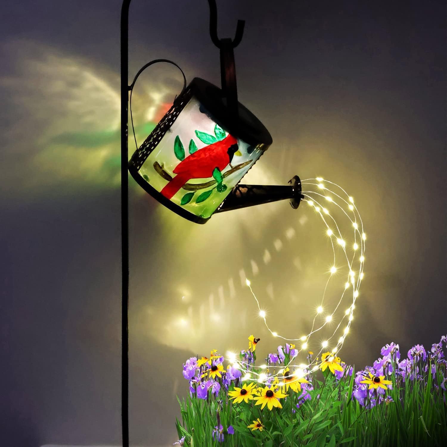 Amazon.com: BUARO8AGA Solar Watering Can with Lights, Cardinal Bird ...
