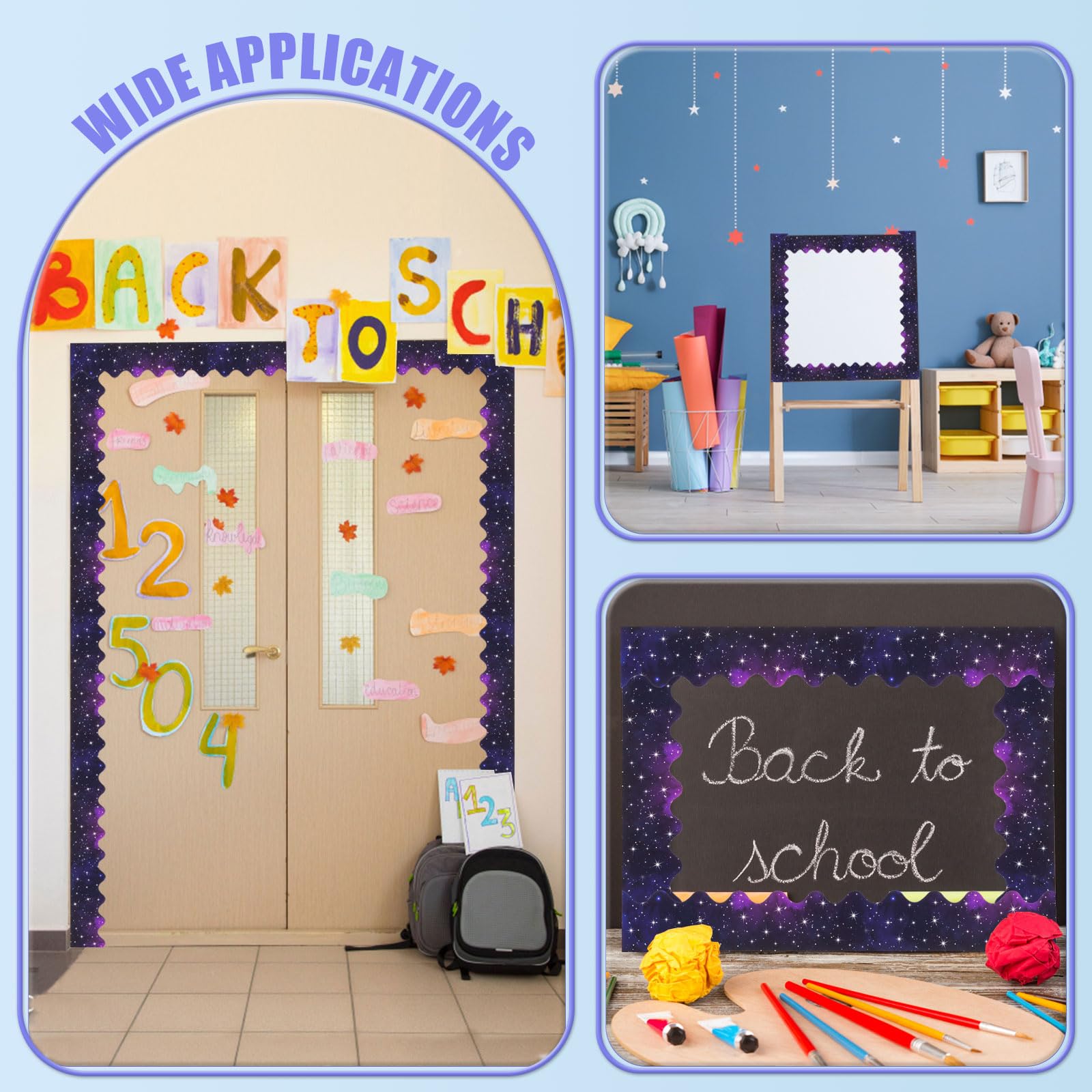 Snapklik.com : AWIZOM 72 Feet Starry Sky Bulletin Board Borders Dark ...