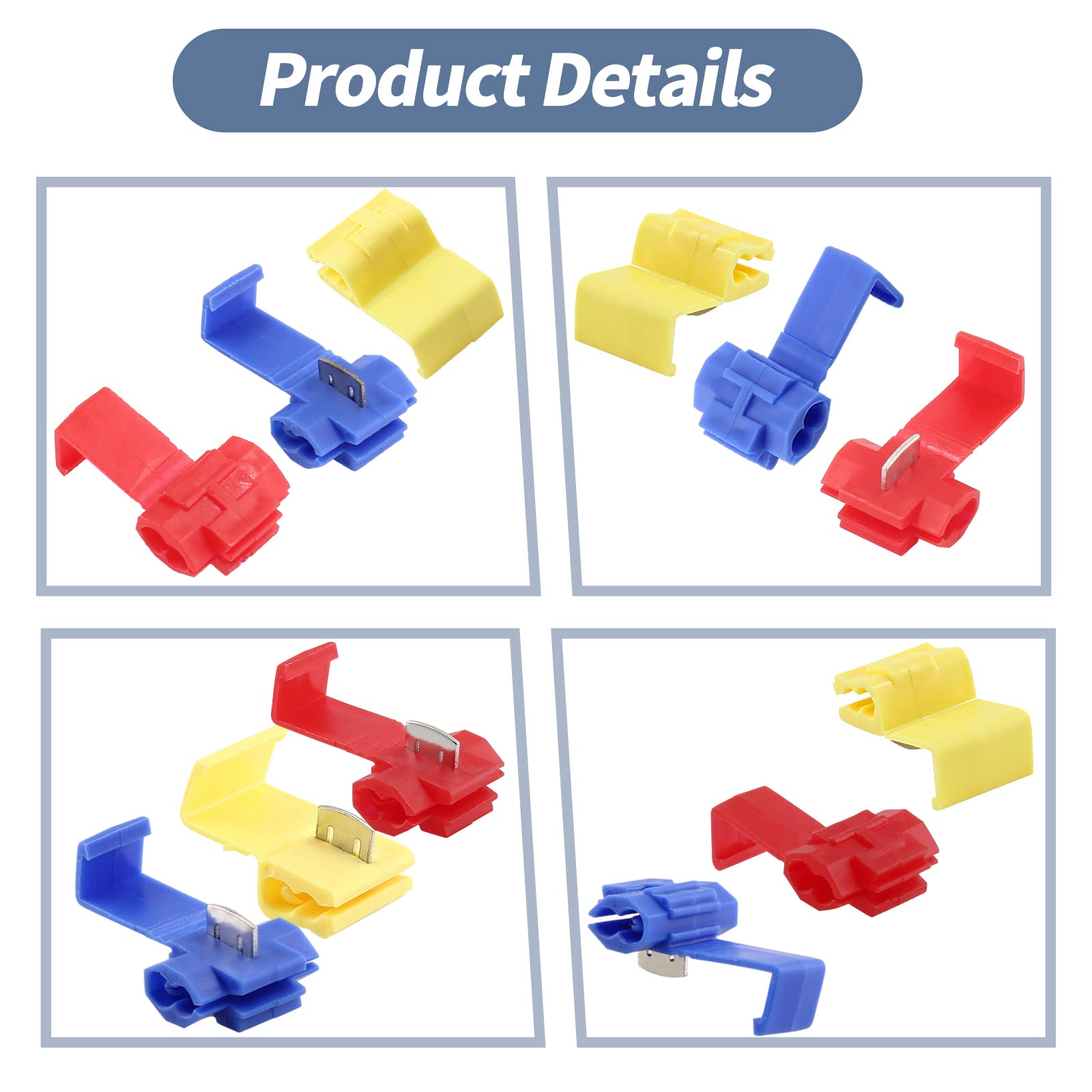 Heat Gun 100-Pack Solderless Quick Splice Snap Wire Connectors With PP ...