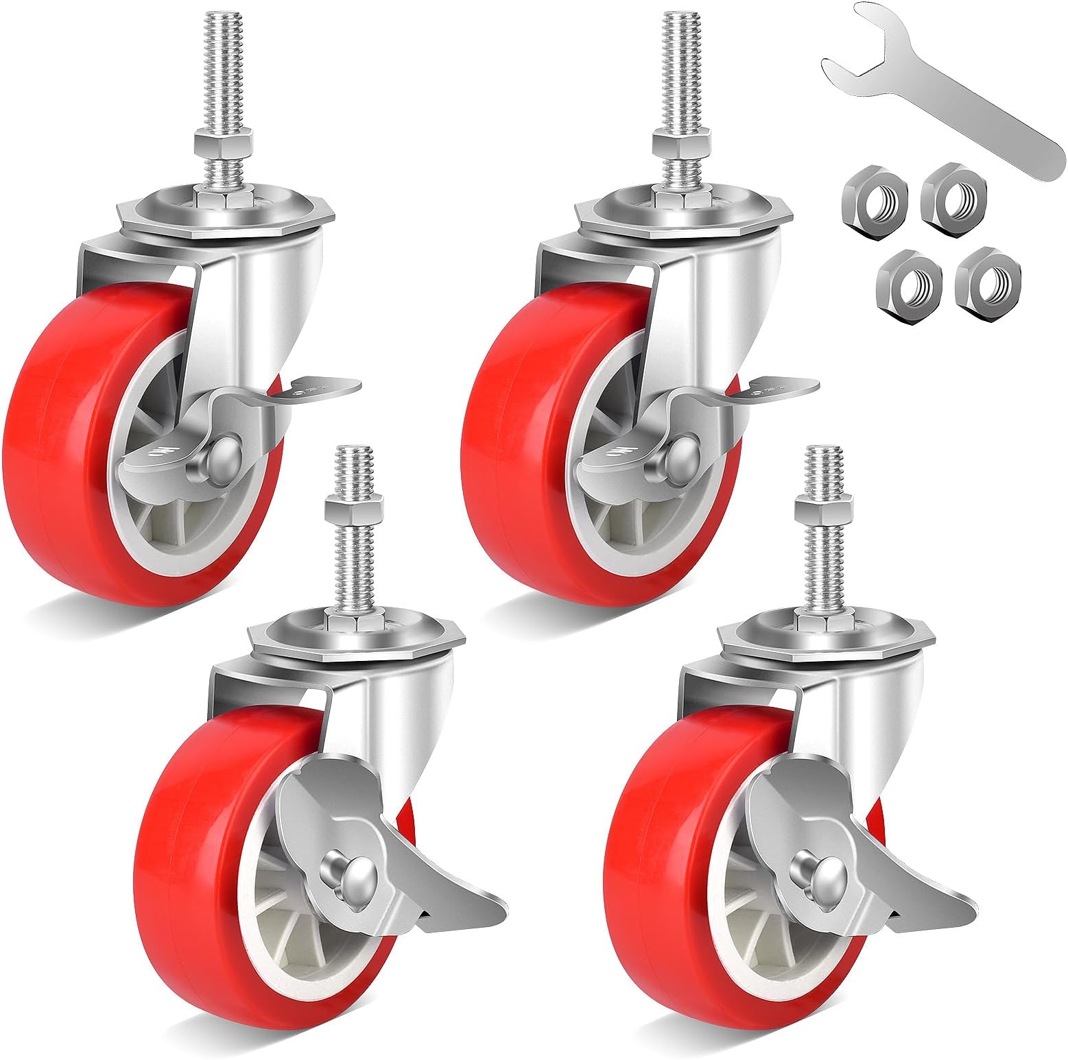 Amazon.com: Shepherd Hardware 3265 3-Inch Threaded Stem TPR Caster, 110 ...