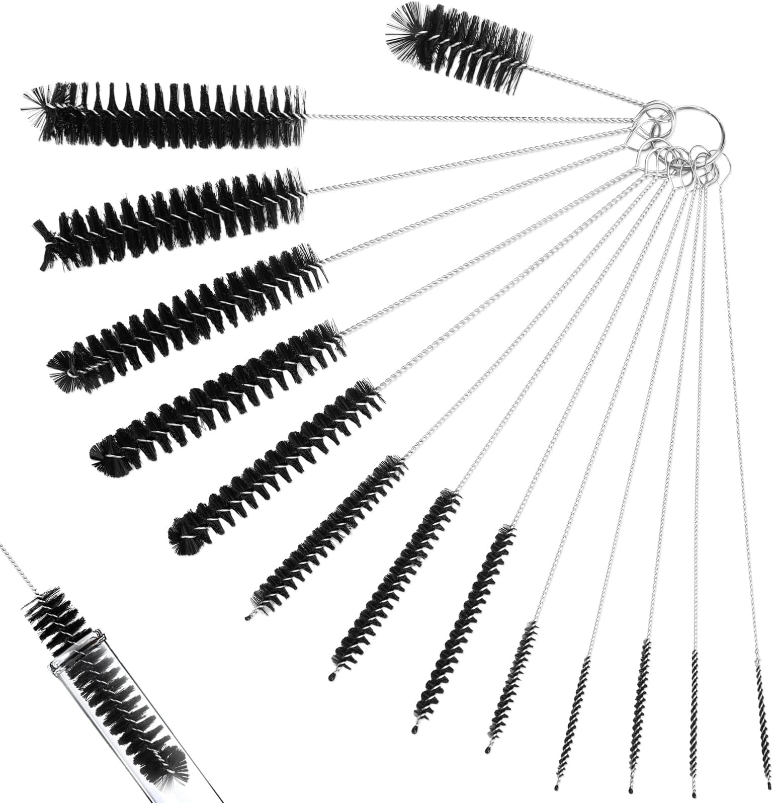 Amazon.com: 8 Inch Nylon Tube Brush Set, 12 Piece Variety Pack | for ...