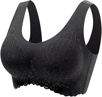 Amazon.com: Womesn Seamless Lace Bralette Sexy Push up Bras Wireless ...