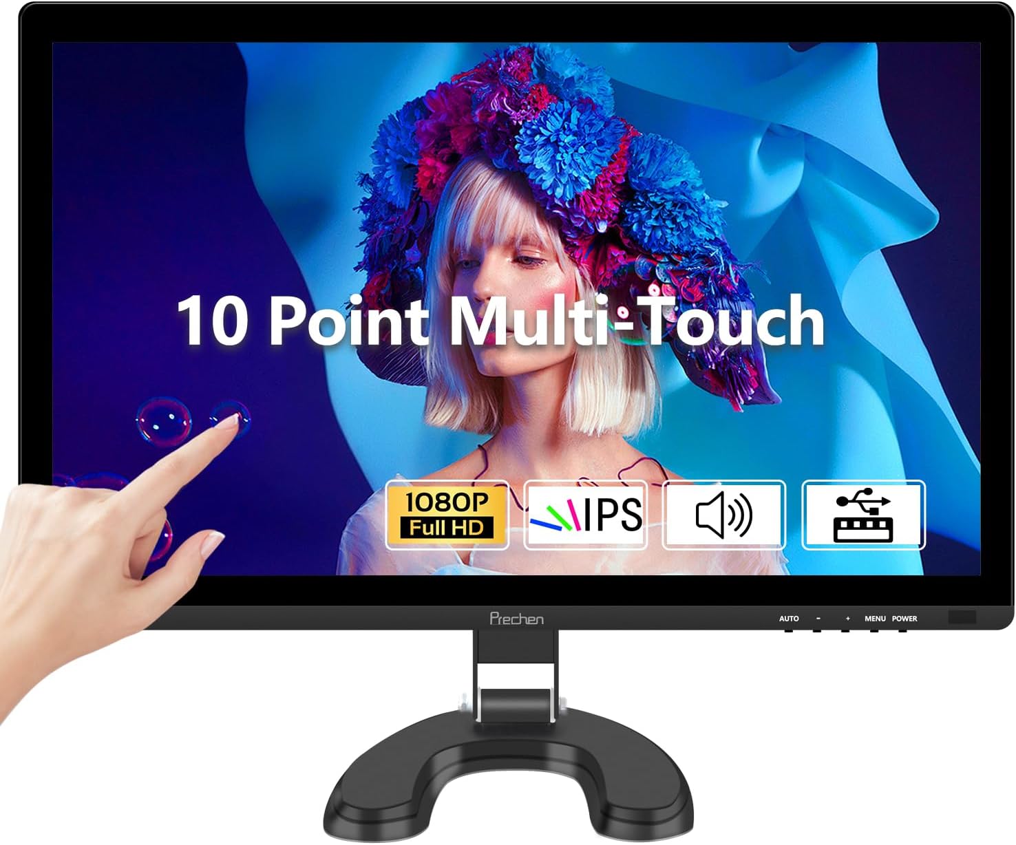 24 Inch PC Touchscreen Monitor, Built-in Speakers, 75Hz, IPS FHD 1080P ...