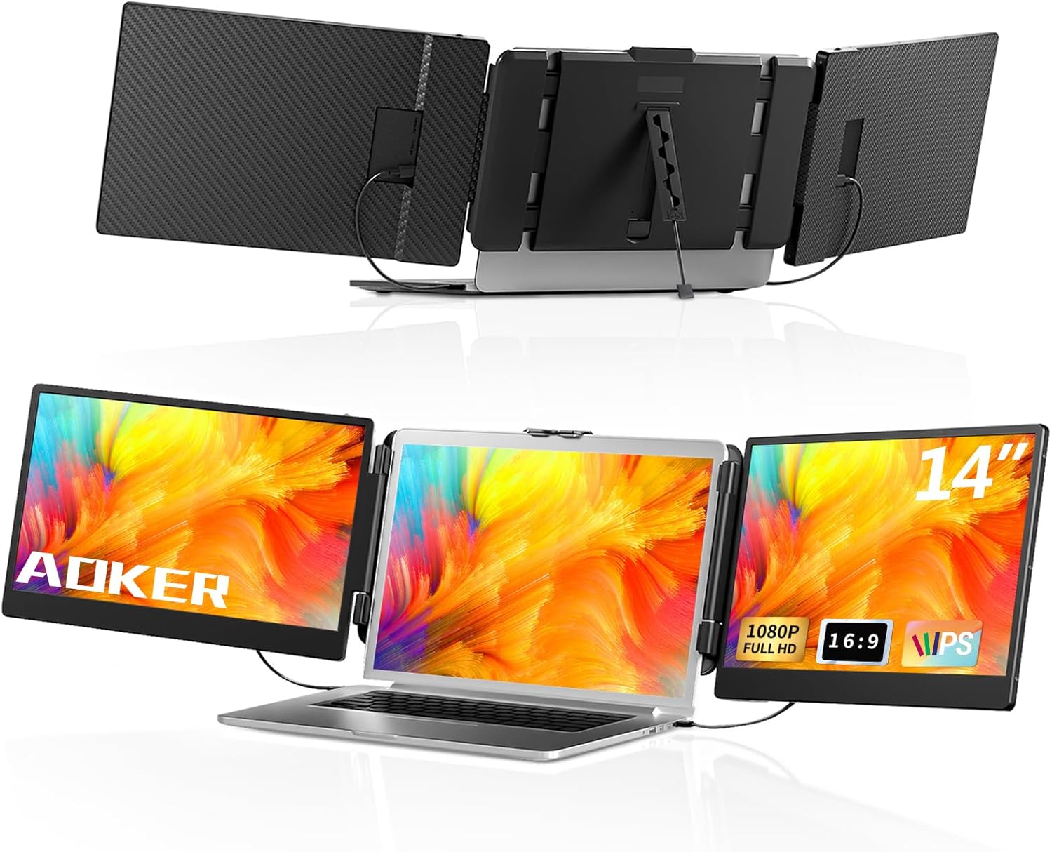 Amazon.com: AOKER Extensor de pantalla triple para laptop, monitores ...