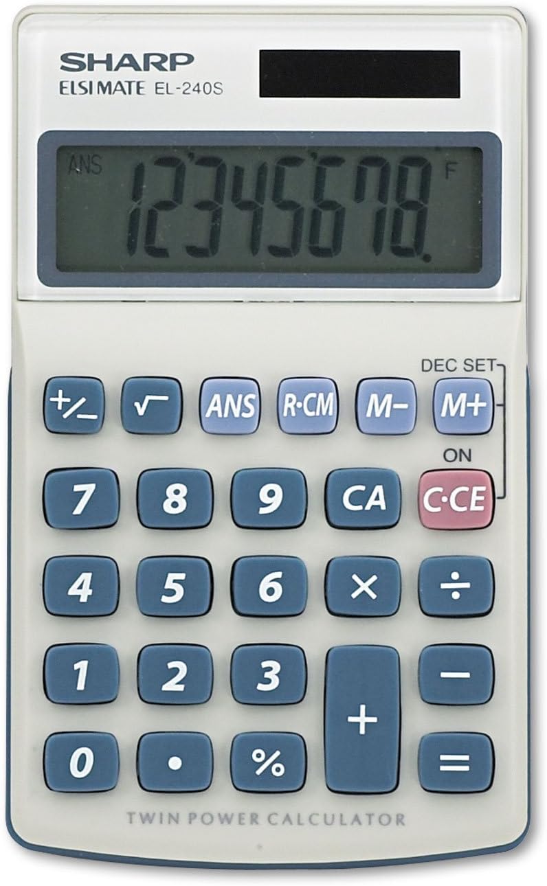 Amazon.com : Sharp EL240SAB EL240SB Handheld Business Calculator 8 ...