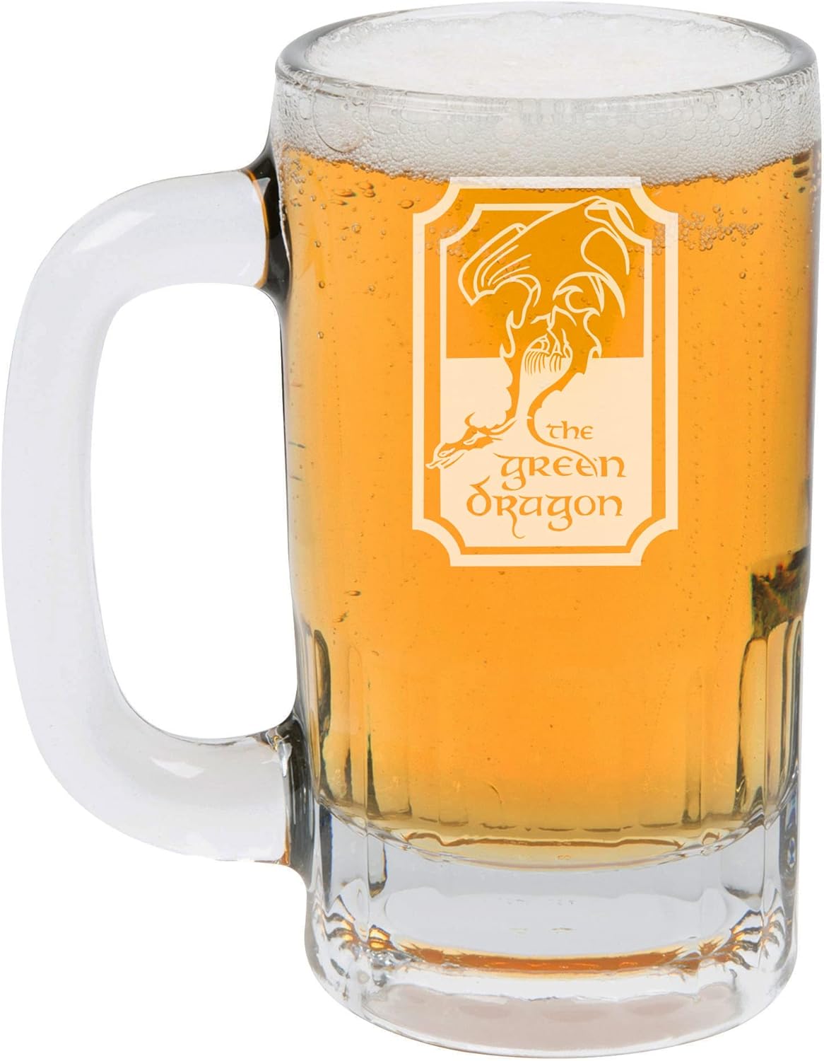 Amazon.com | 12oz Beer Mug Stein Glass Gift The Green Dragon: Beer Mugs ...