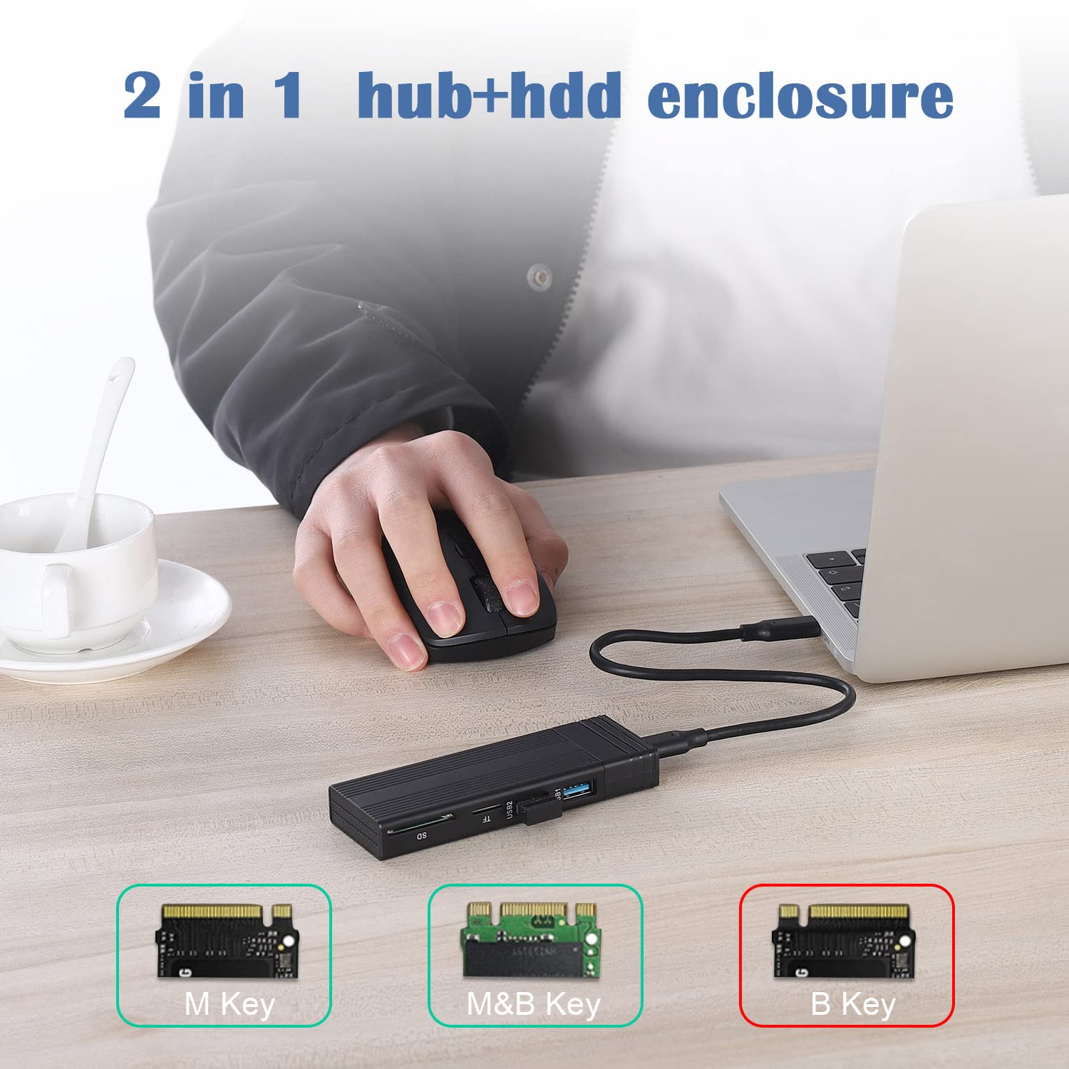 Snapklik.com : Fanblack 2 In 1 M.2 NVMe SSD Enclosure Adapter Tool-Free ...