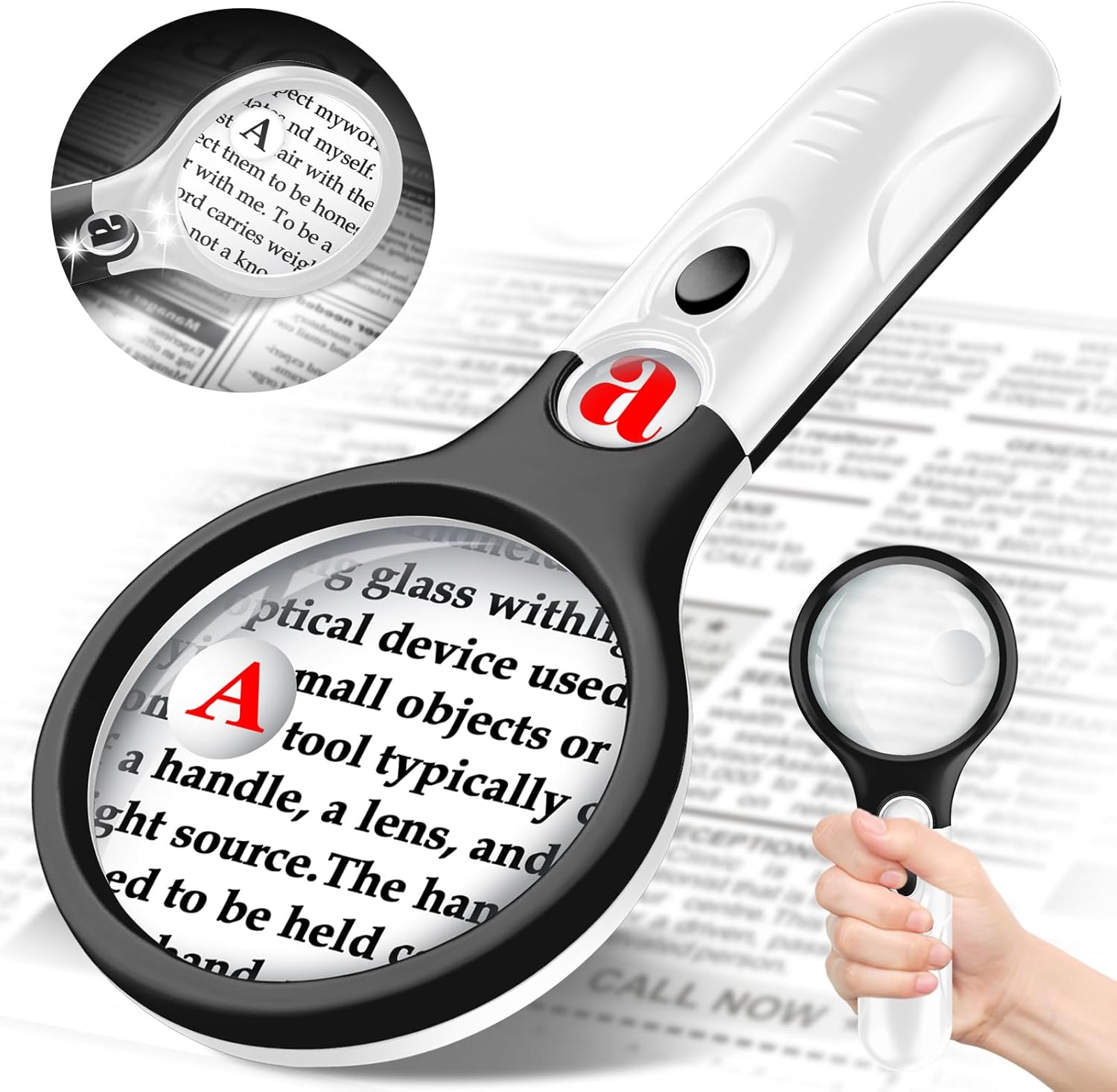 Amazon.com: Compact Magnifying Glass with Lights,45X 10X 5X Small ...
