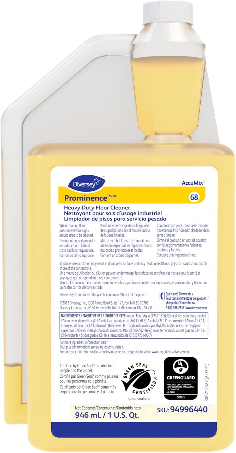 Amazon.com: Diversey Prominence Heavy Duty Floor Cleaner : Health ...