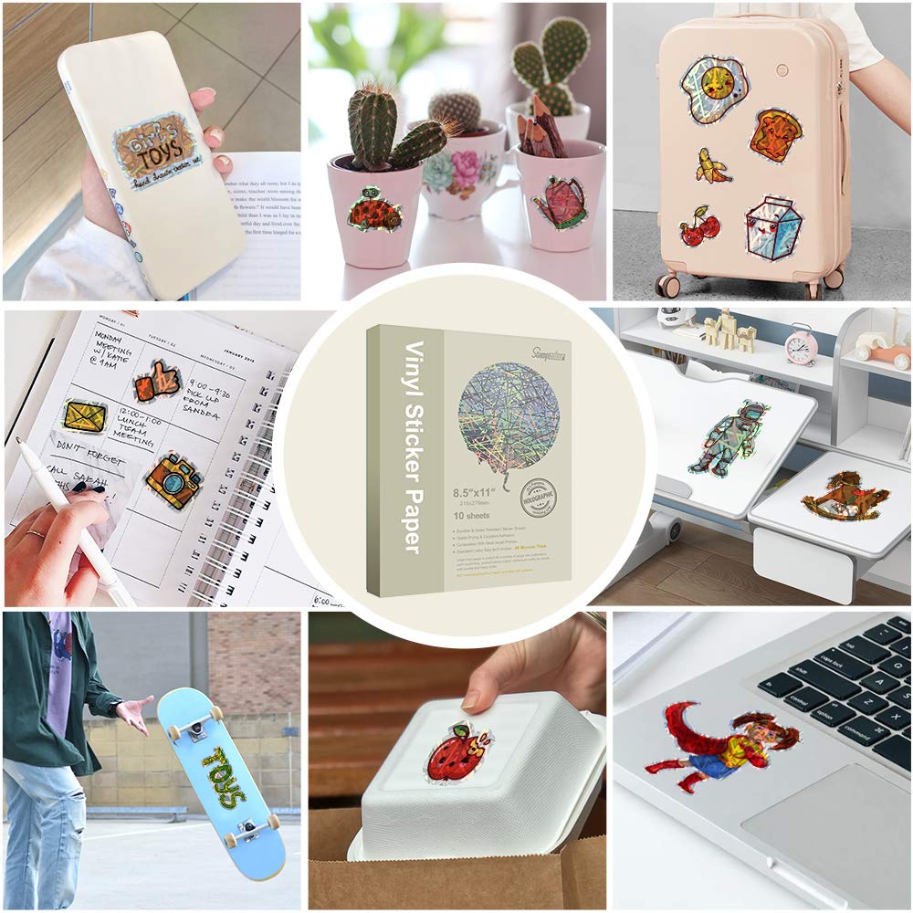 Snapklik.com : Stampcolour Printable Vinyl Holographic Sticker Paper 8 ...