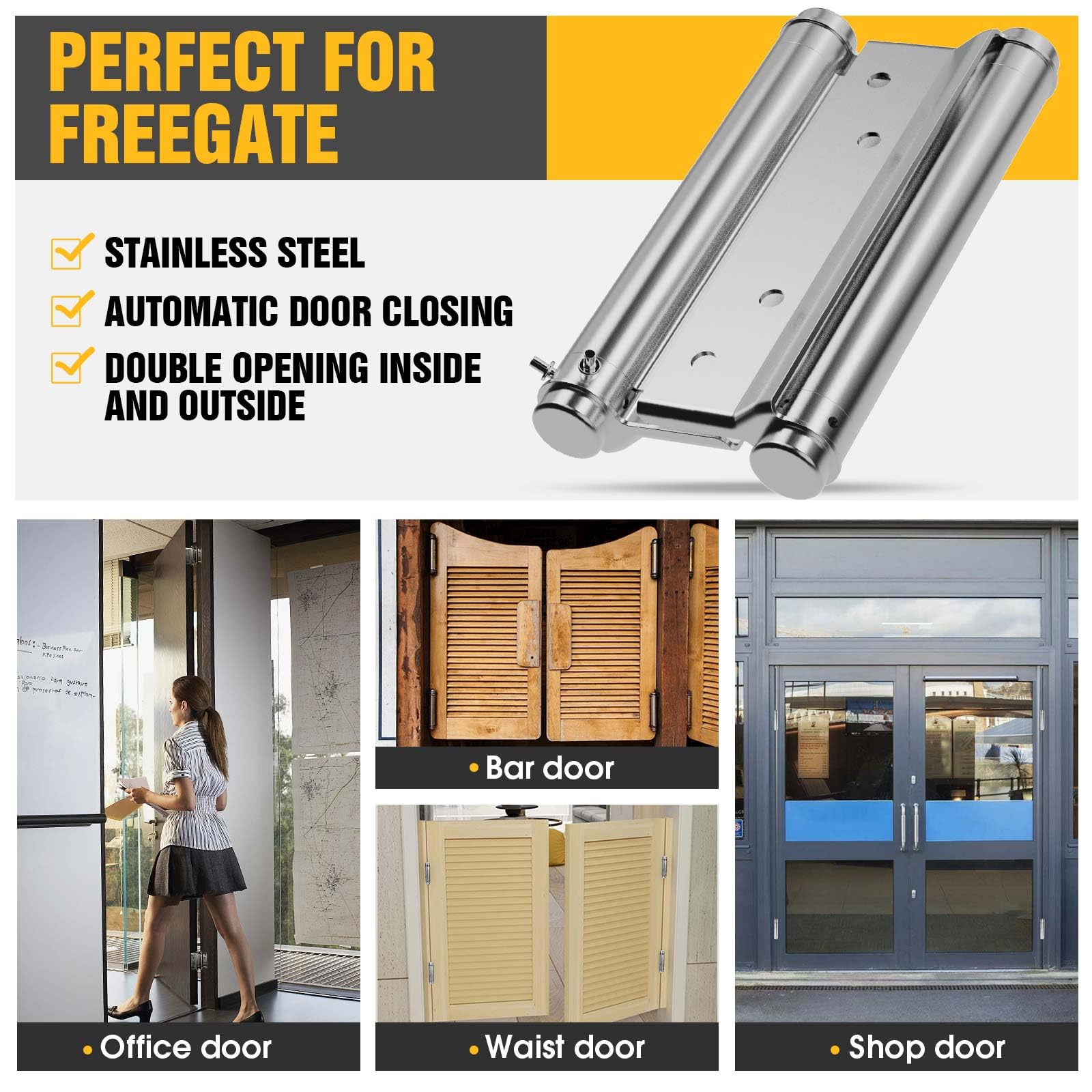 Snapklik.com : 6 Inch Double Action Spring Hinges, Double Swing Door ...