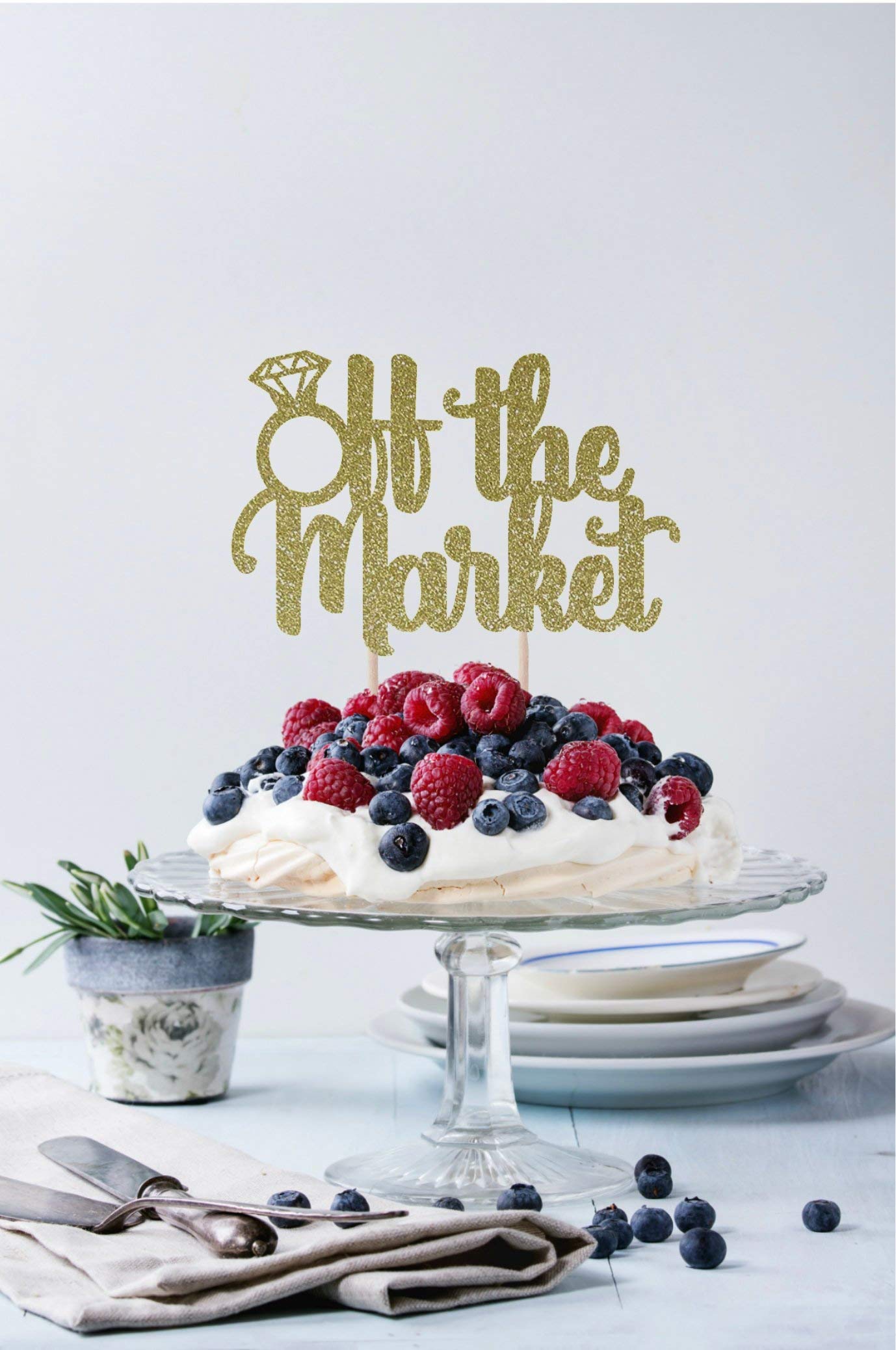 Off The Market Cake Topper Bridal Shower Cake Topper Engagement ...
