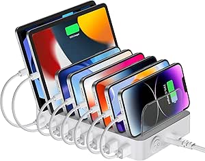 Amazon.com: Unitek Multi USB Charging Station - 8 Port USB C Charger Dock with 2 PD 20W ...