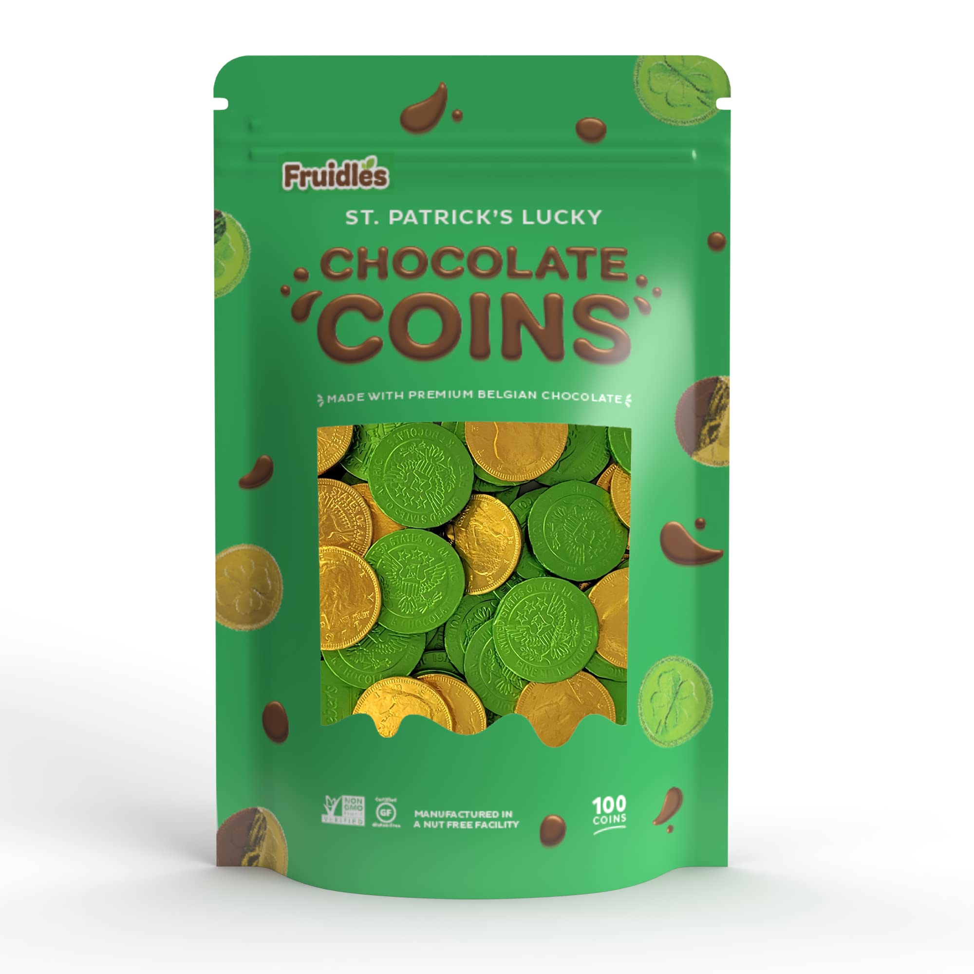 Snapklik.com : Fruidles St Patricks Day Chocolate Coins, Gold And Green ...