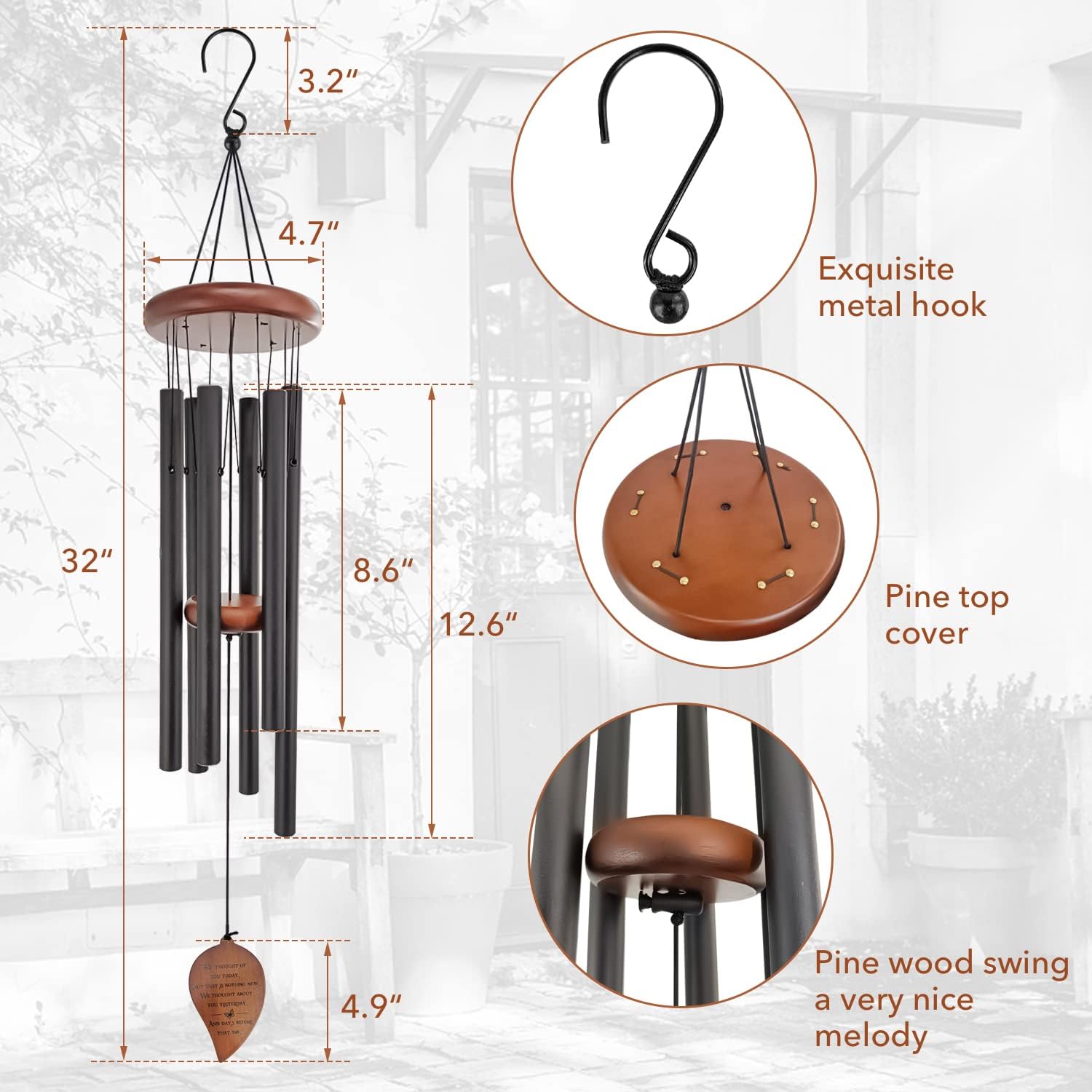 Buy ASTARIN Sympathy Wind Chimes for Loss of Loved One, Bereavement ...