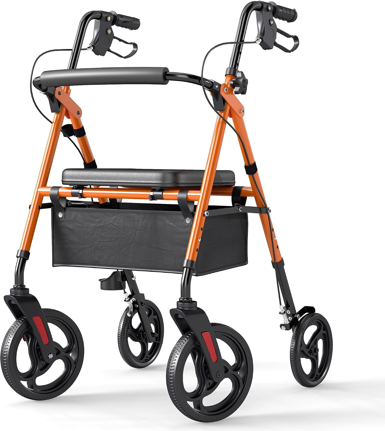 Amazon.com: ELENKER Rollator Walker with 10” Wheels, Sponge Padded Seat ...
