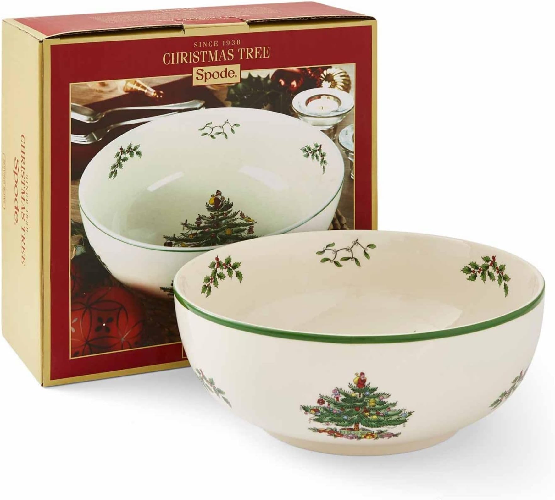 Amazon.com: Spode Christmas Tree Round Serving Bowl - 8-Inch Ceramic ...