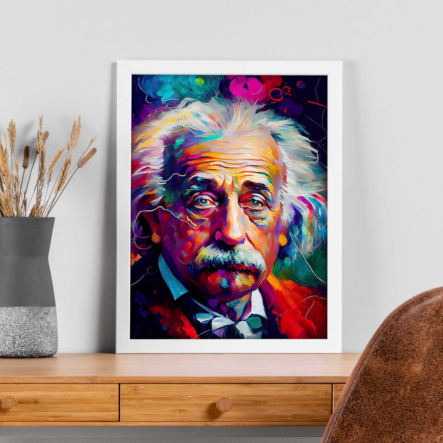 Albert Einstein En Color Albert Einstein Handmade Painting Using
