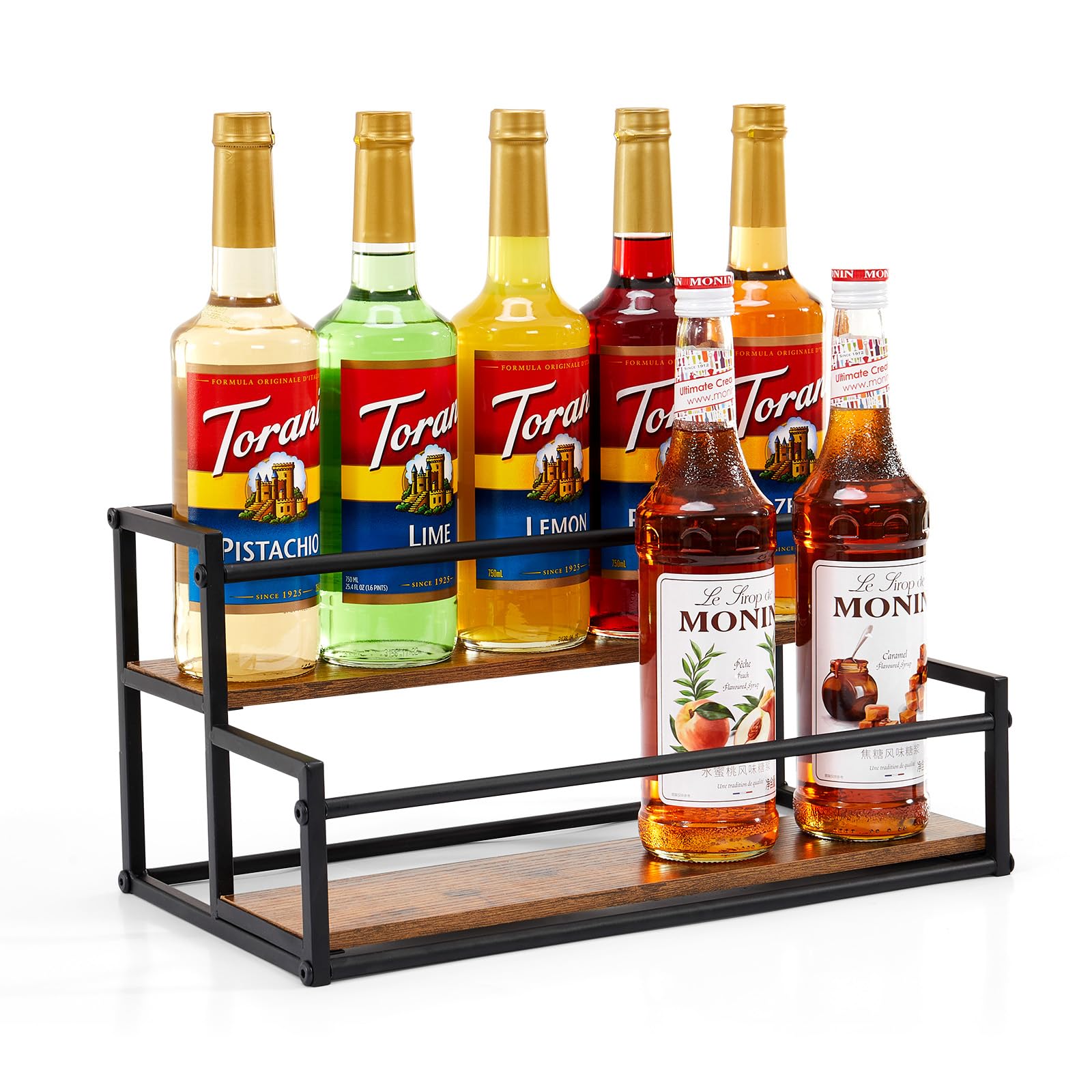 Amazon.com: ICOHOT Coffee Syrup Organizer, 2-Tier 10 Syrup Bottles Rack ...