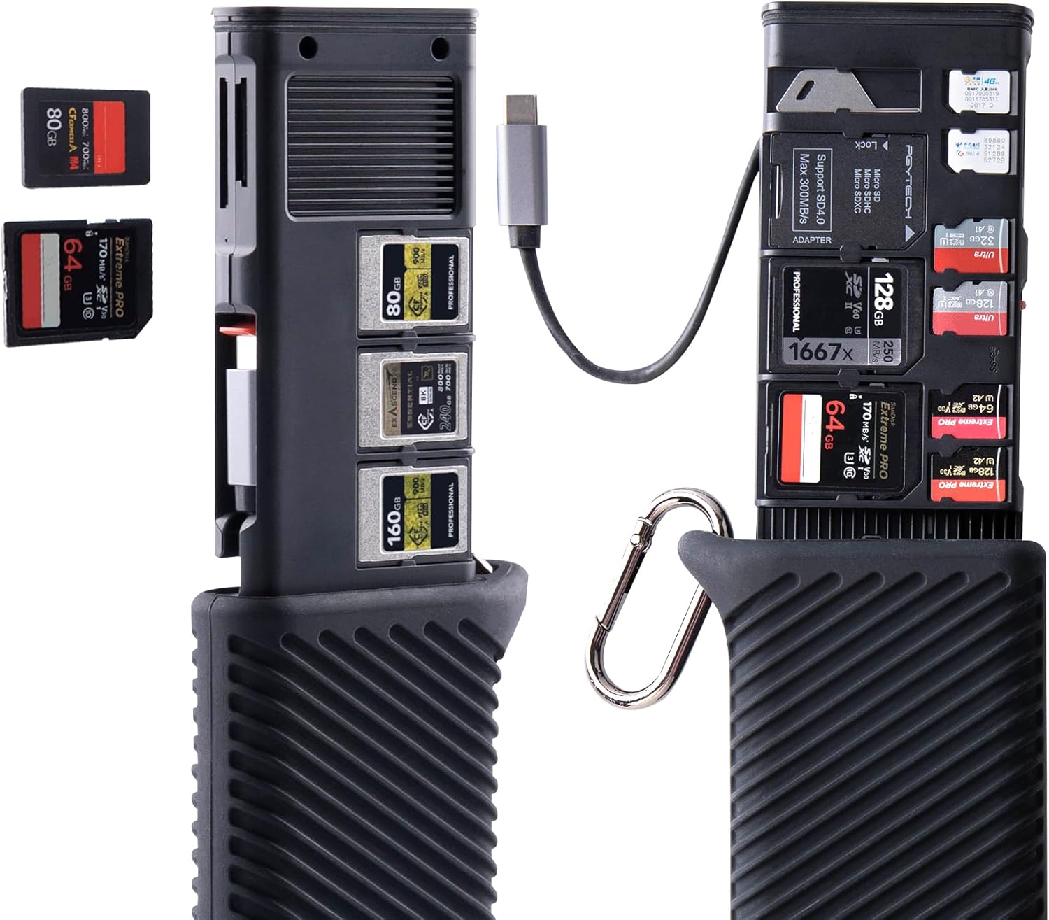 PGYTECH Createmate CFexpress Type B Card Reader 12 in 1 Card Case USB3 ...