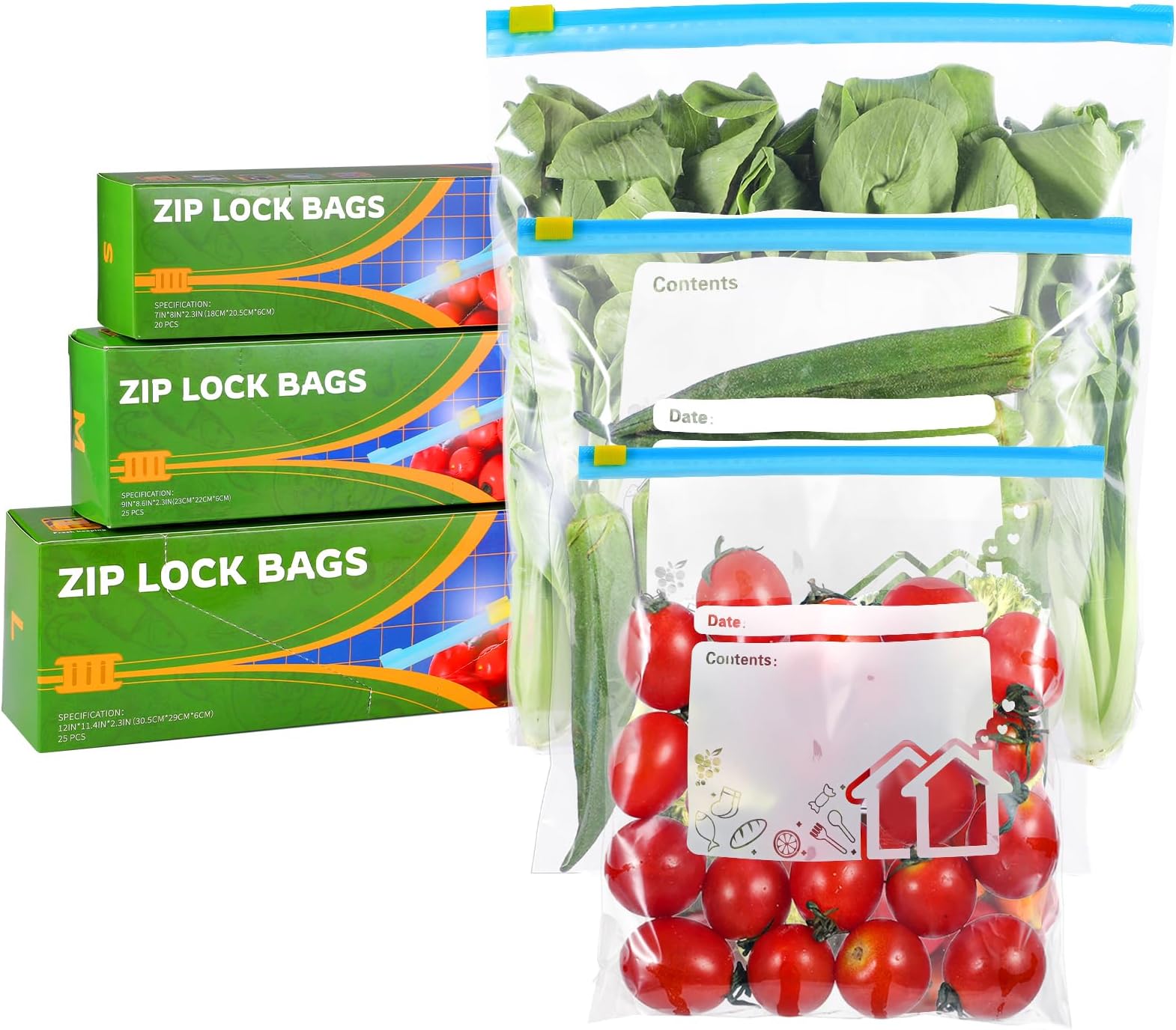 Ziploc Freezer Various Sizes Storage Bags Variety Pack - Pack of 347 ...