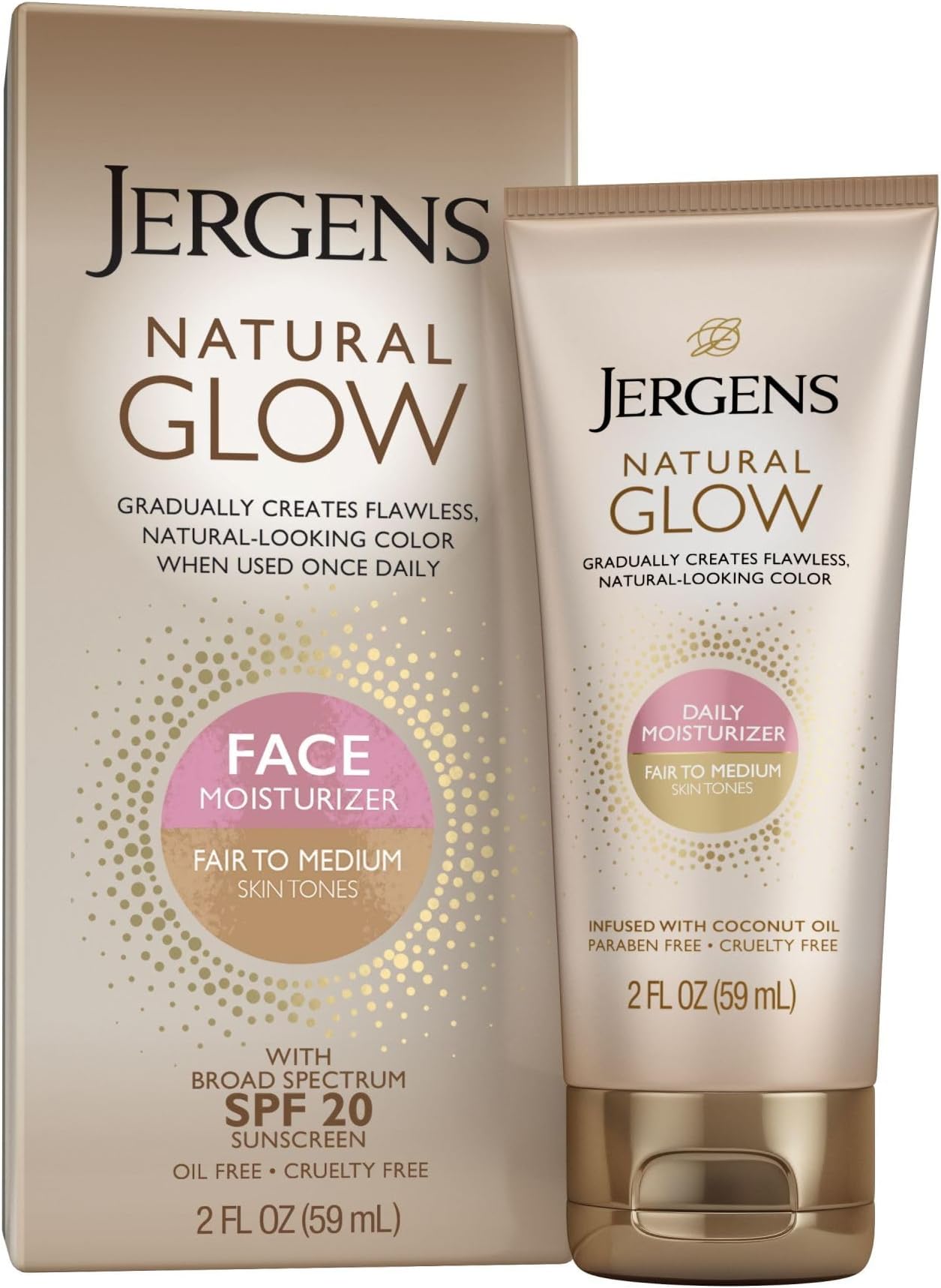 Amazon.com: Jergens Natural Glow Face Moisturizer with SPF 20 Sunscreen ...