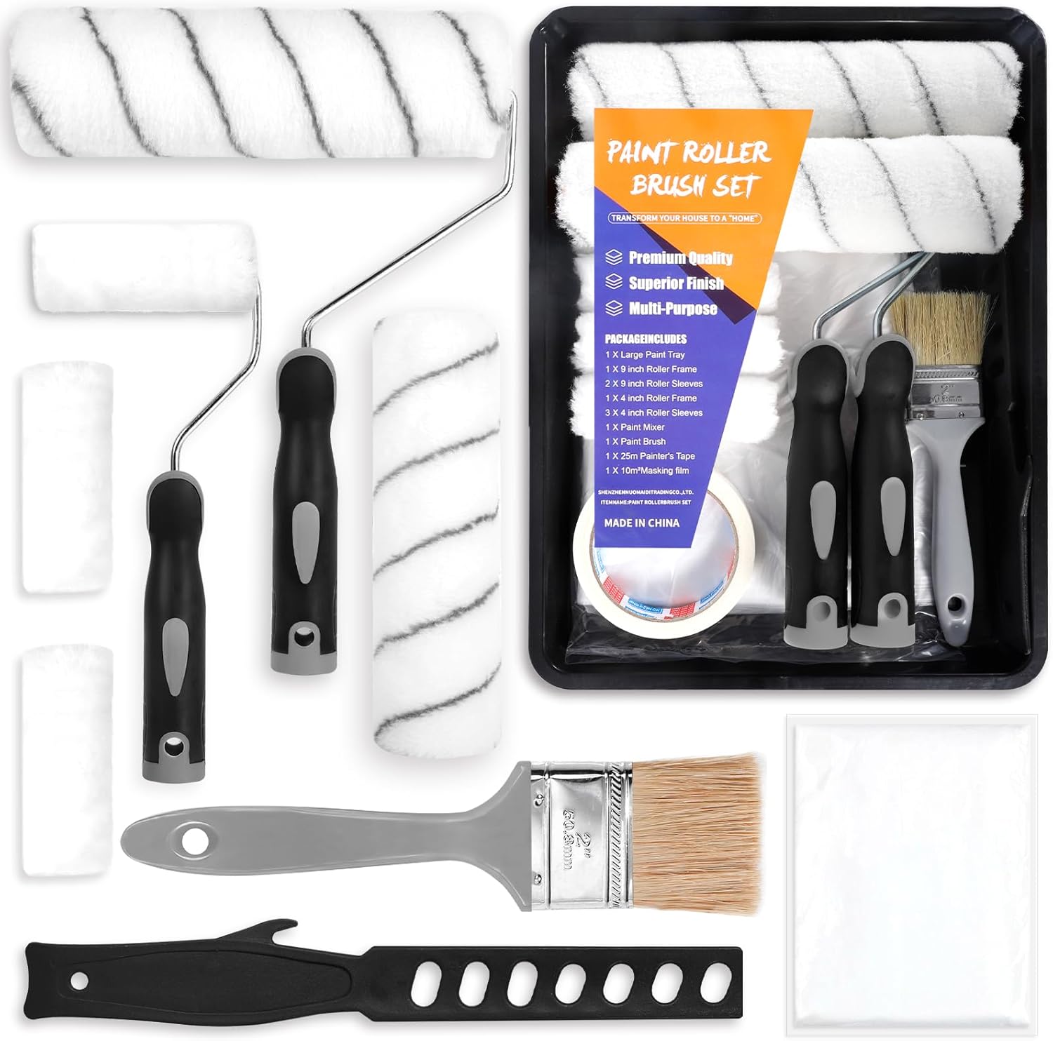 ENCOUN 12PCS Rullo Pittura Kit, Rullo per Pittura Professionale, Rullo ...