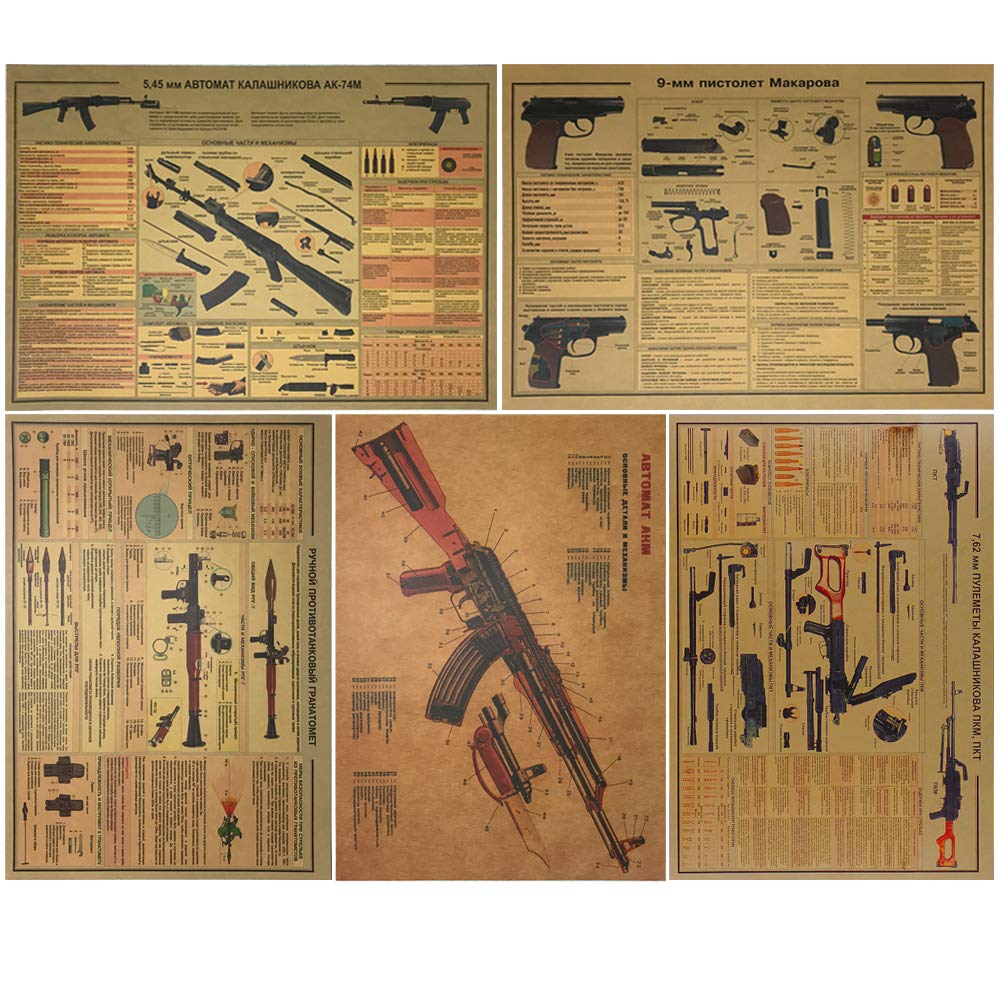 Buy Room Wall Decor Assault Pistol Bazooka Structure Retro for ...