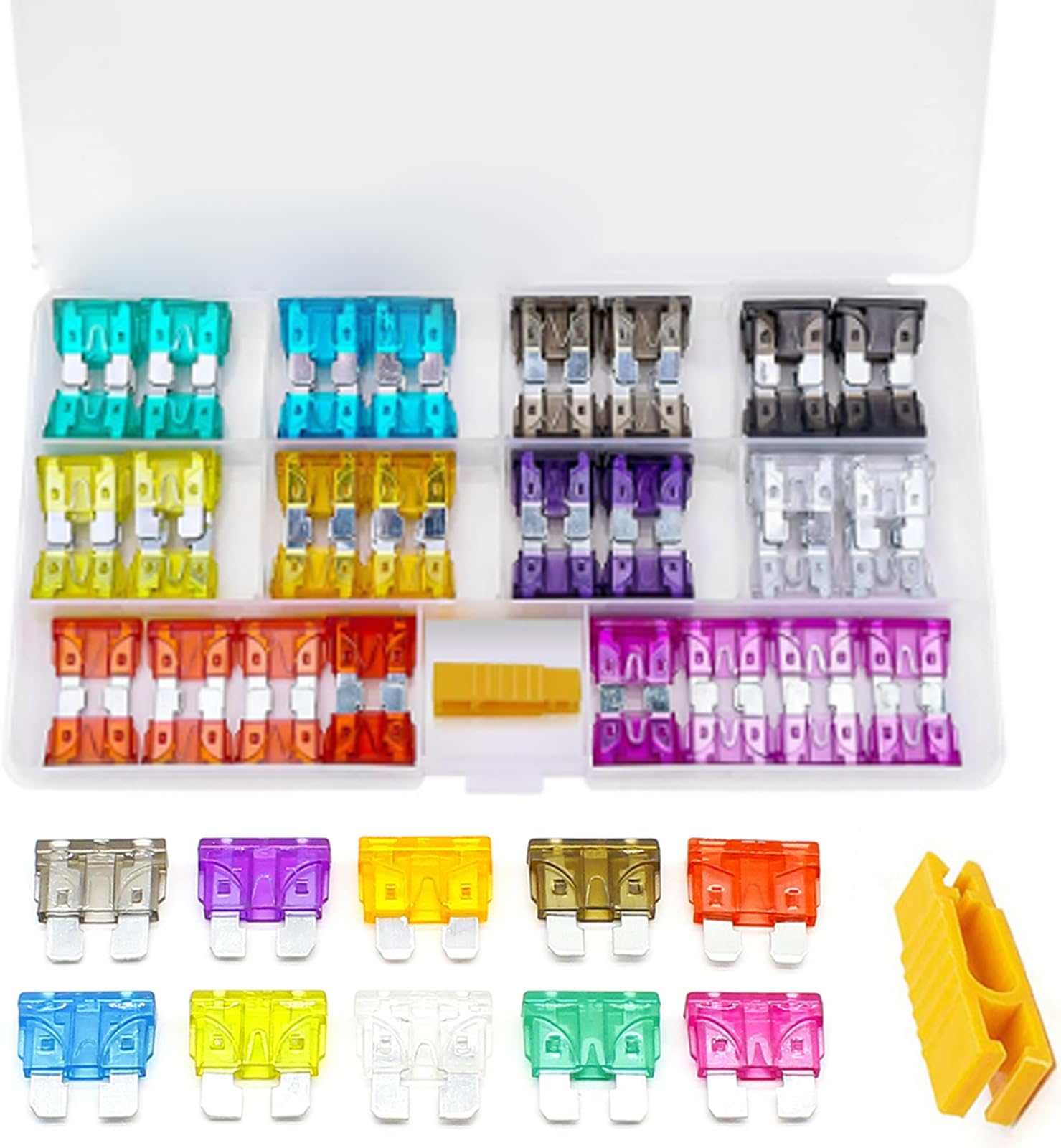 100pcs Car Fuses Assortment Kit, ATC ATO Blade-Type Automotive Auto ...