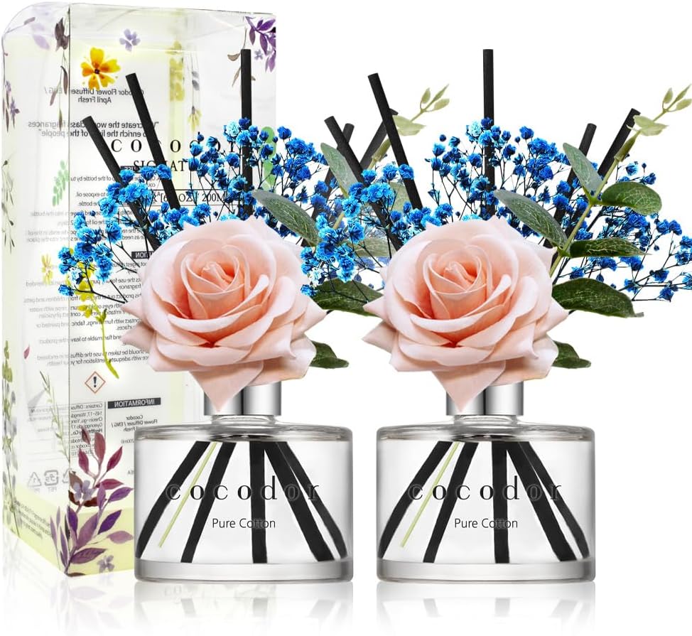 Amazon.com: Cocod'or COCODOR Rose Flower Reed Diffuser/Pure Cotton/6 ...