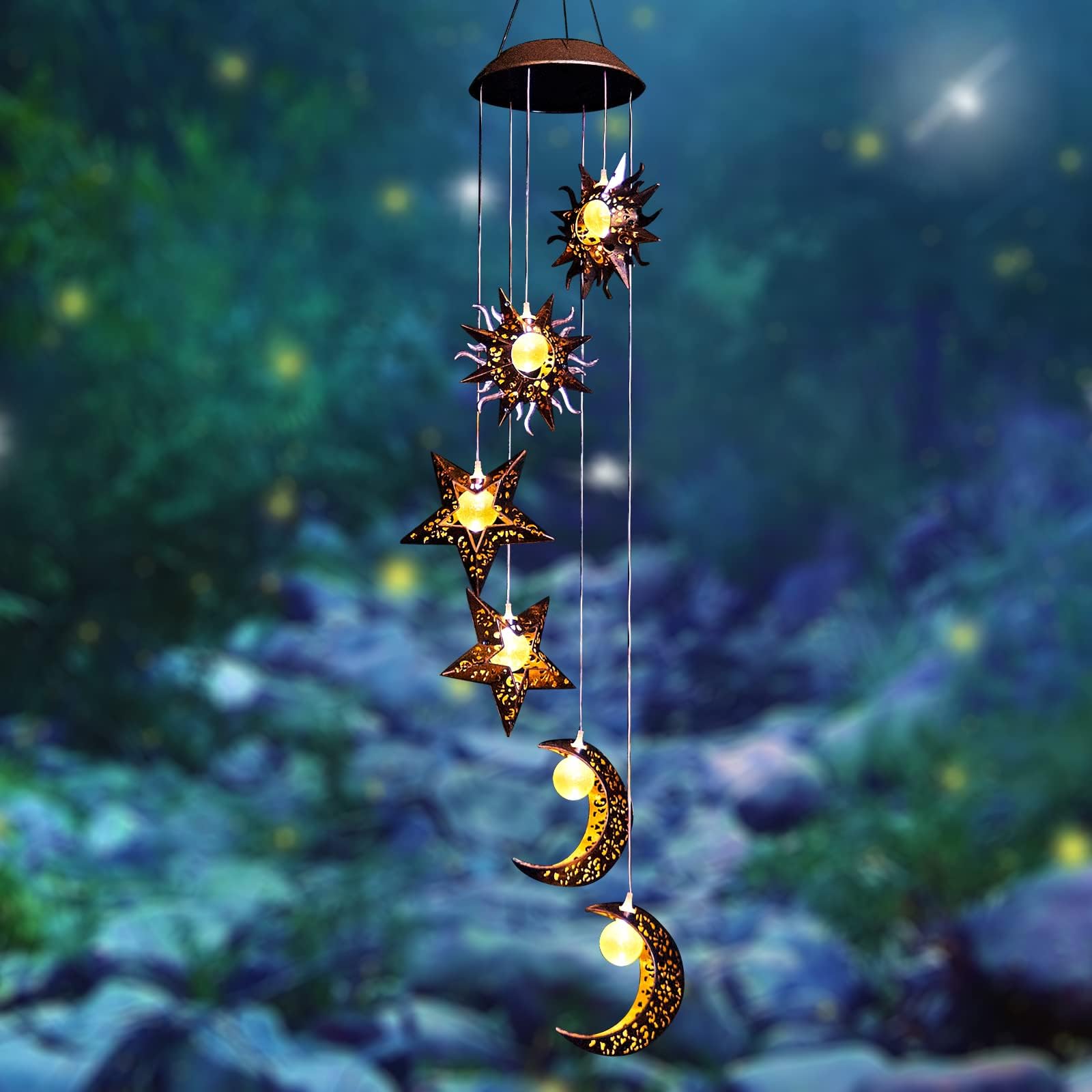 Amazon.com : Gifts & Decor Celestial Acrylic Hanging Outdoor Wind Chime ...