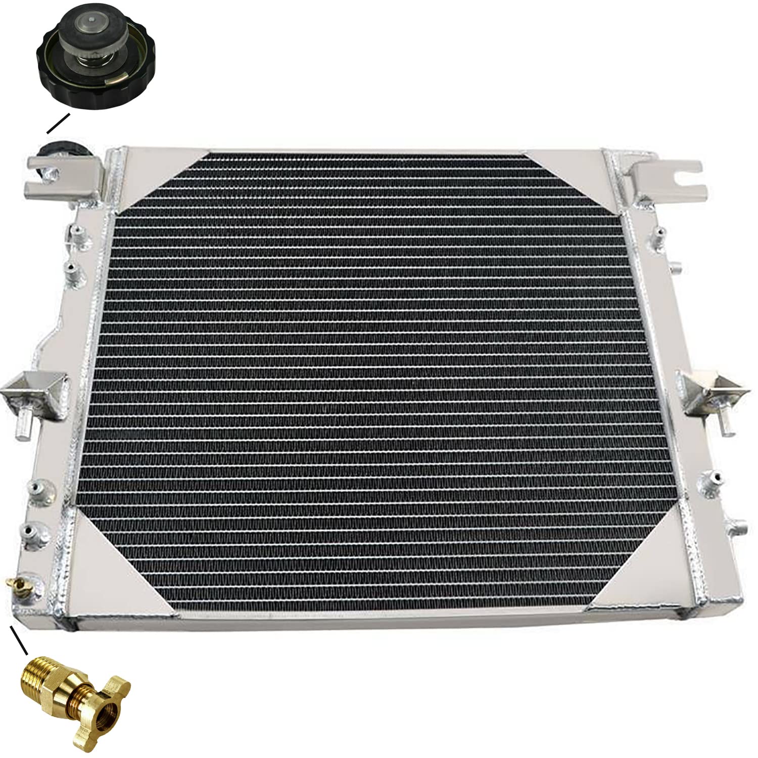 3 Row Aluminum Radiator For 2007-2015 Jeep Wrangler JK 2008 2009 2010 ...