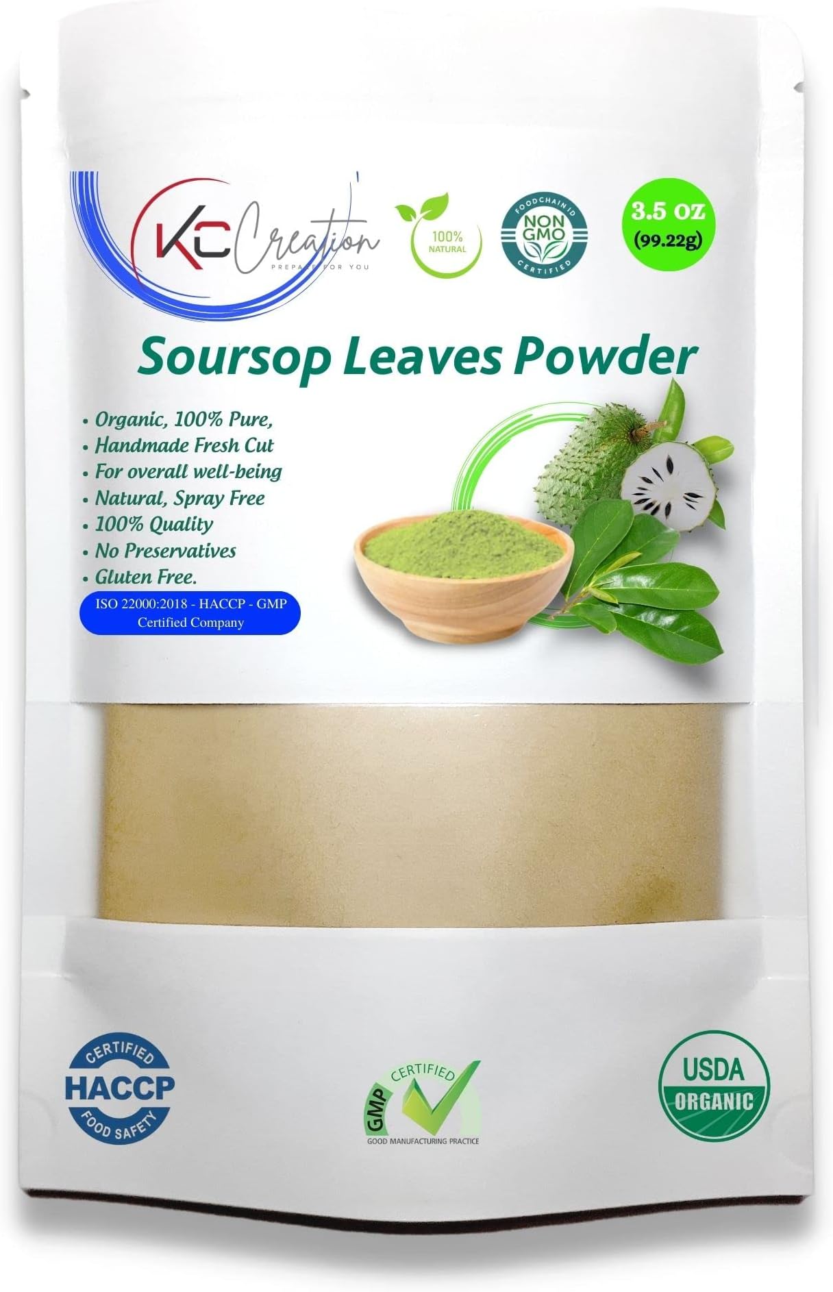 Amazon.com : Organic Soursop Leaves Powder | Graviola Leaf Powder for ...