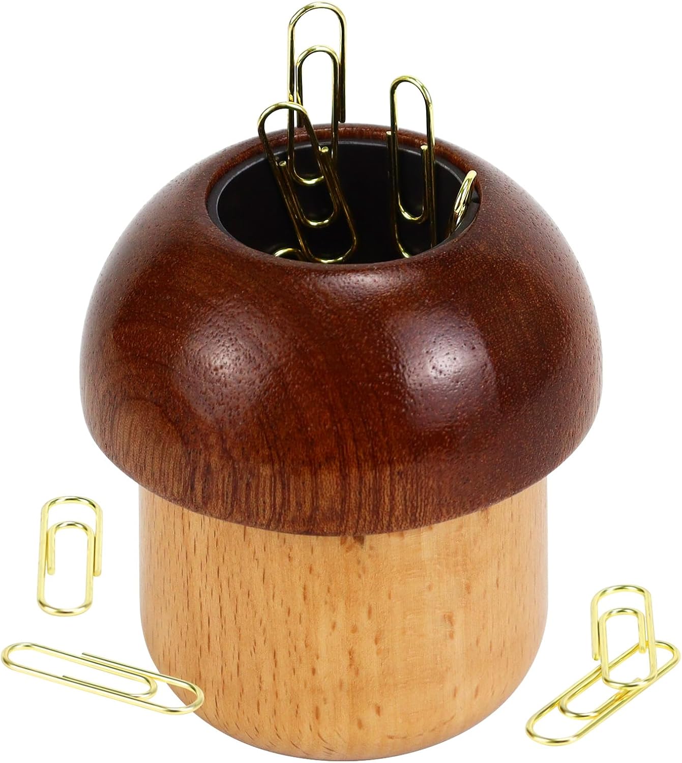 Amazon.com : Koqye Mushroom Magnetic Paperclip Holders for Desk, Wooden ...
