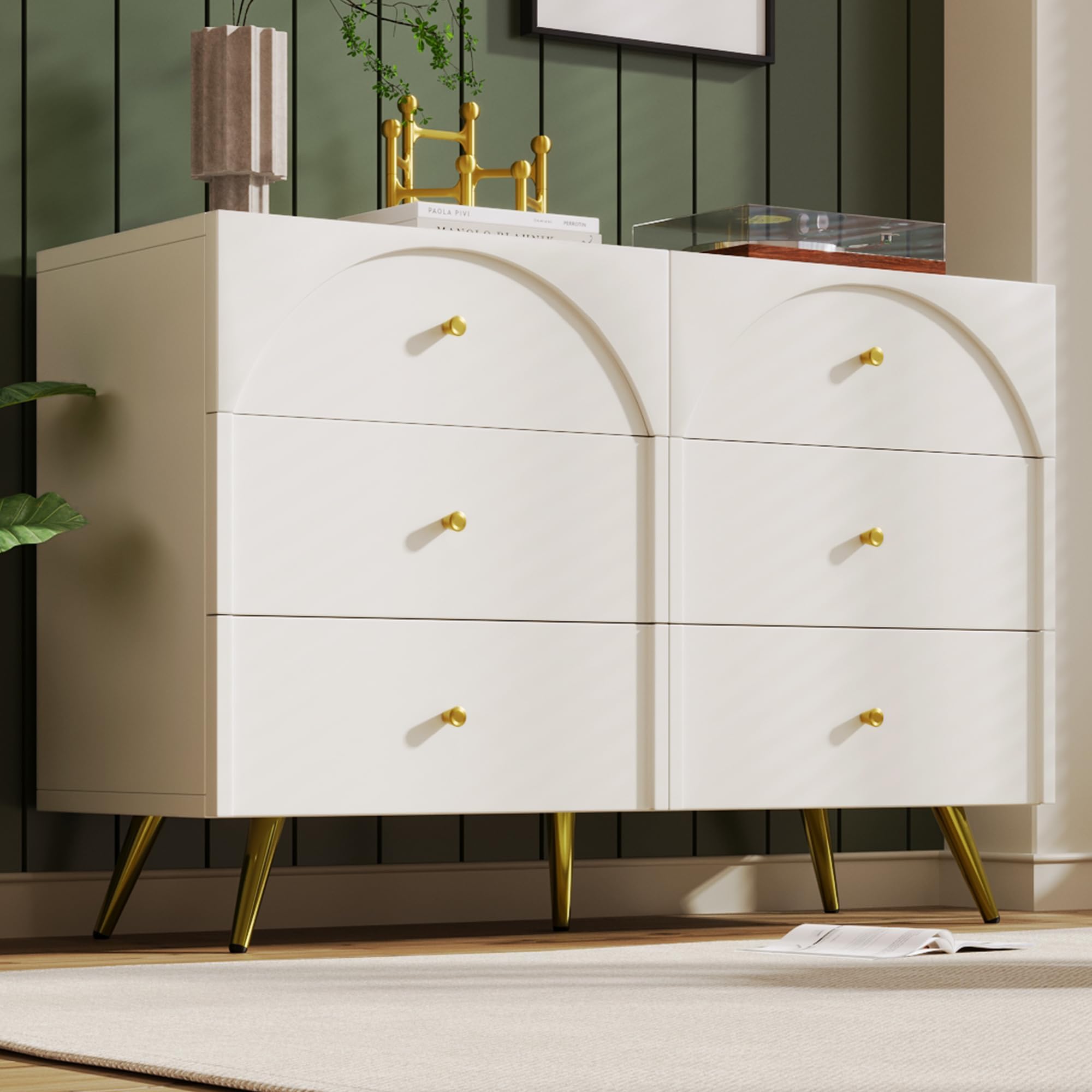 BTM Sideboard Cabinet for Living Room, Chest of Drawers with 6 drawers ...