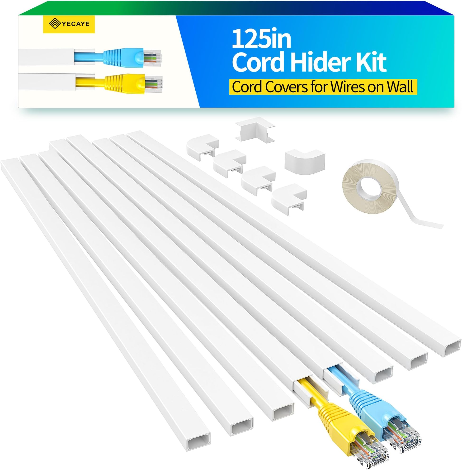 Amazon.com: 315in Cord Hider Kit, Cord Covers for Wires on Wall, Cord ...
