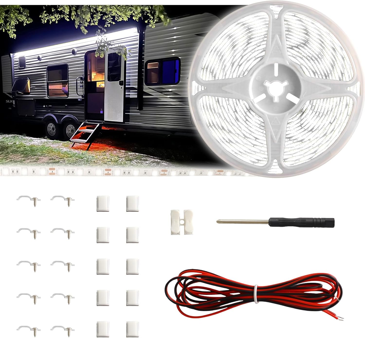 Amazon.com: Yiswhis 20FT RV Awning LED Light Strip, 12V Fixed ...