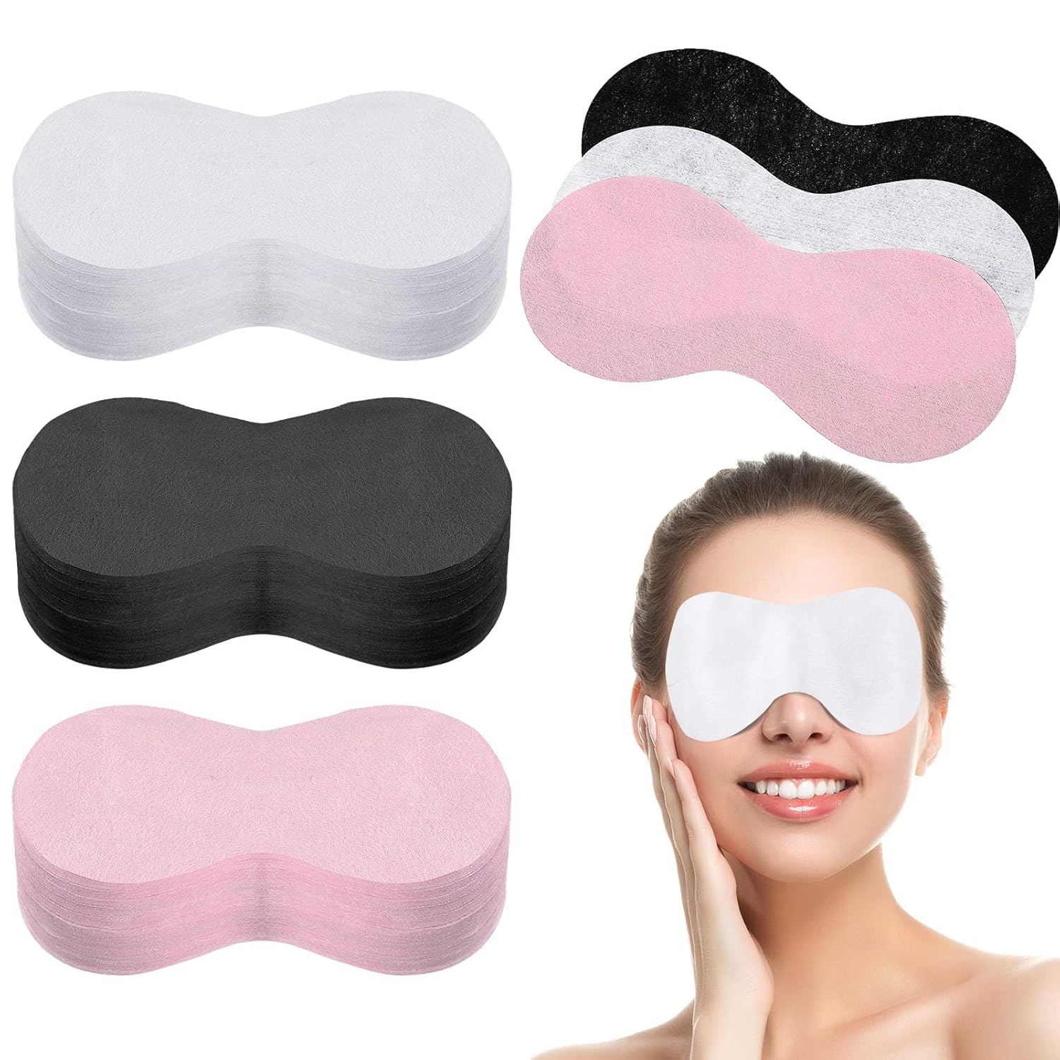 Amazon.com : Lounsweer 600 Pieces Disposable Eye Mask Paper Non Woven ...
