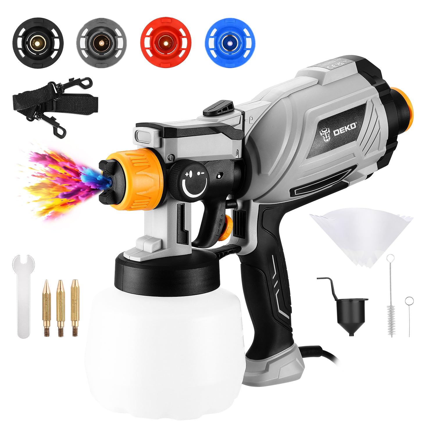 Amazon.com : Paint Sprayer :DEKOPRO 1000W HVLP High Power Paint Gun ...