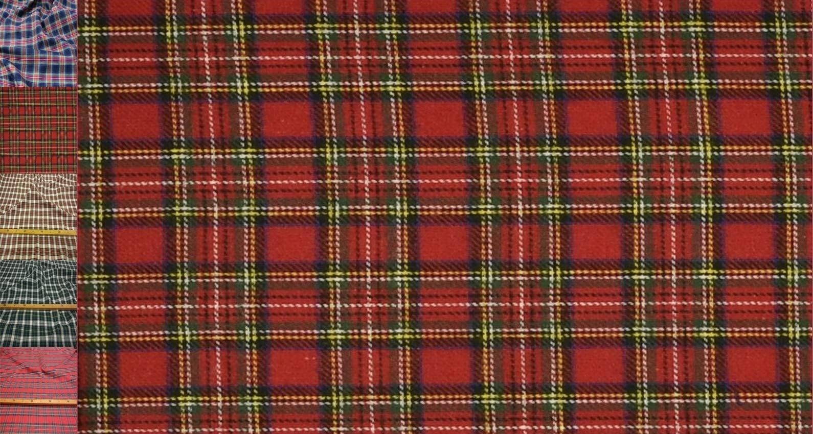 Amazon.de: StoffBook ROT/GRÜN BAUMWOLLE SCHOTTENKAROS TARTAN-STOFF ...