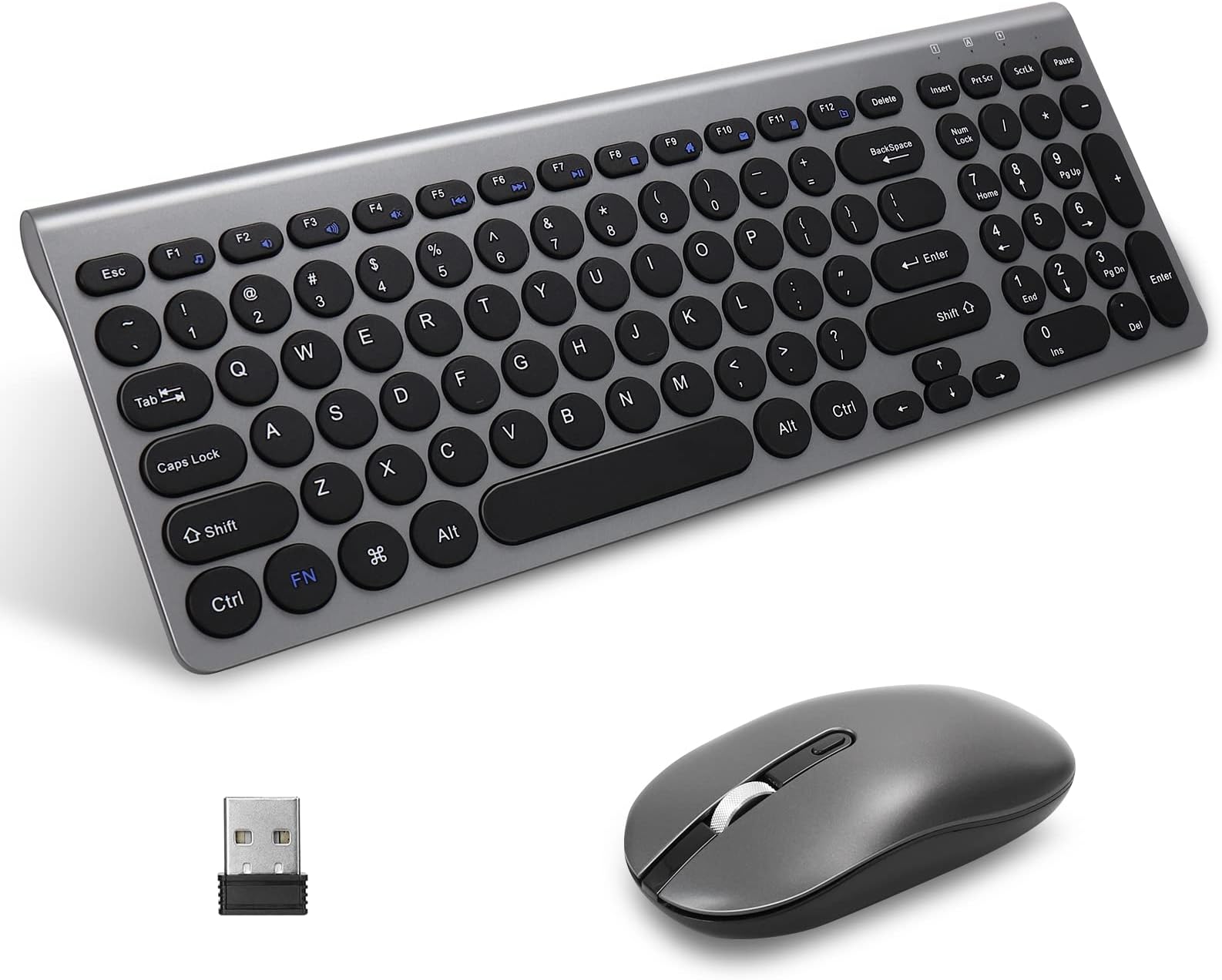 Amazon.com: Wireless Keyboard Mouse Combo, 2.4G USB Slim Keyboard and ...