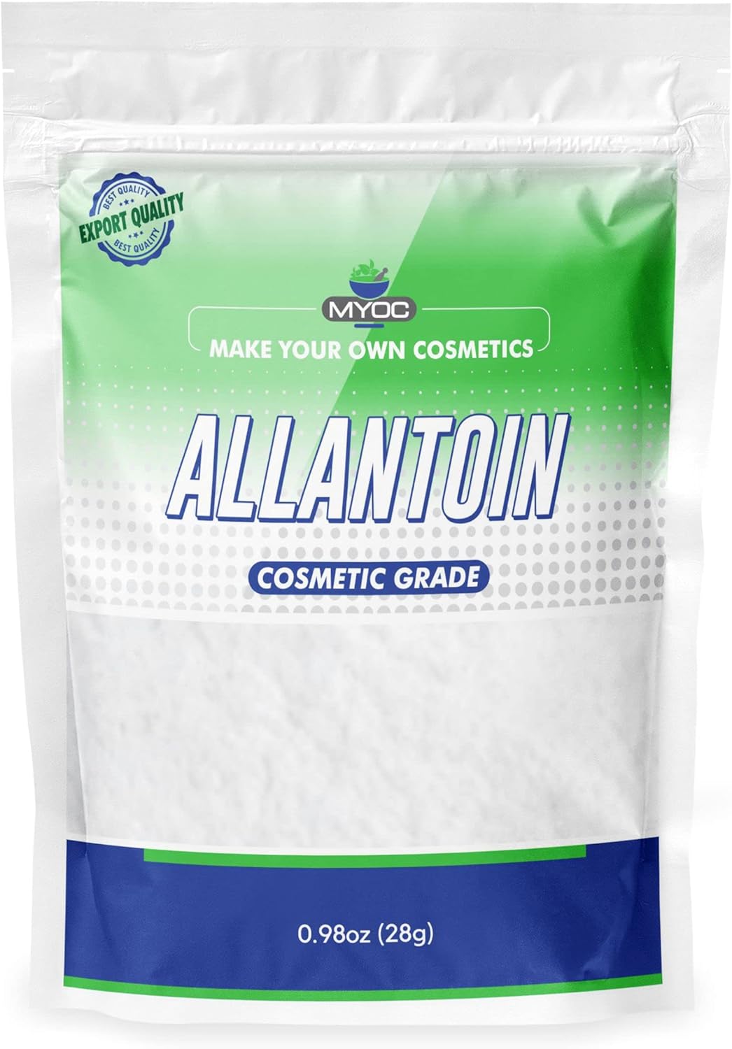 Myoc Allantoin Powder - 0.98 oz for Cosmetic, Skin, Bulk, DIY Cream, Gel, Serum & Lotion ...