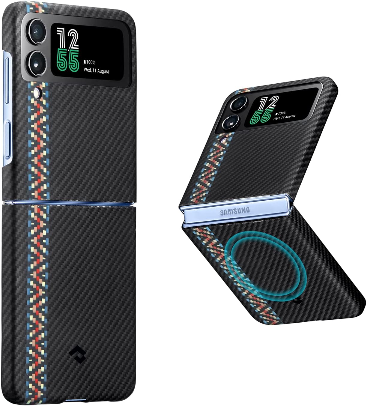 Amazon.com: pitaka for Z Flip 6 Case, Slim & Light Magnetic Galaxy Z Flip 6 Case with a Case ...