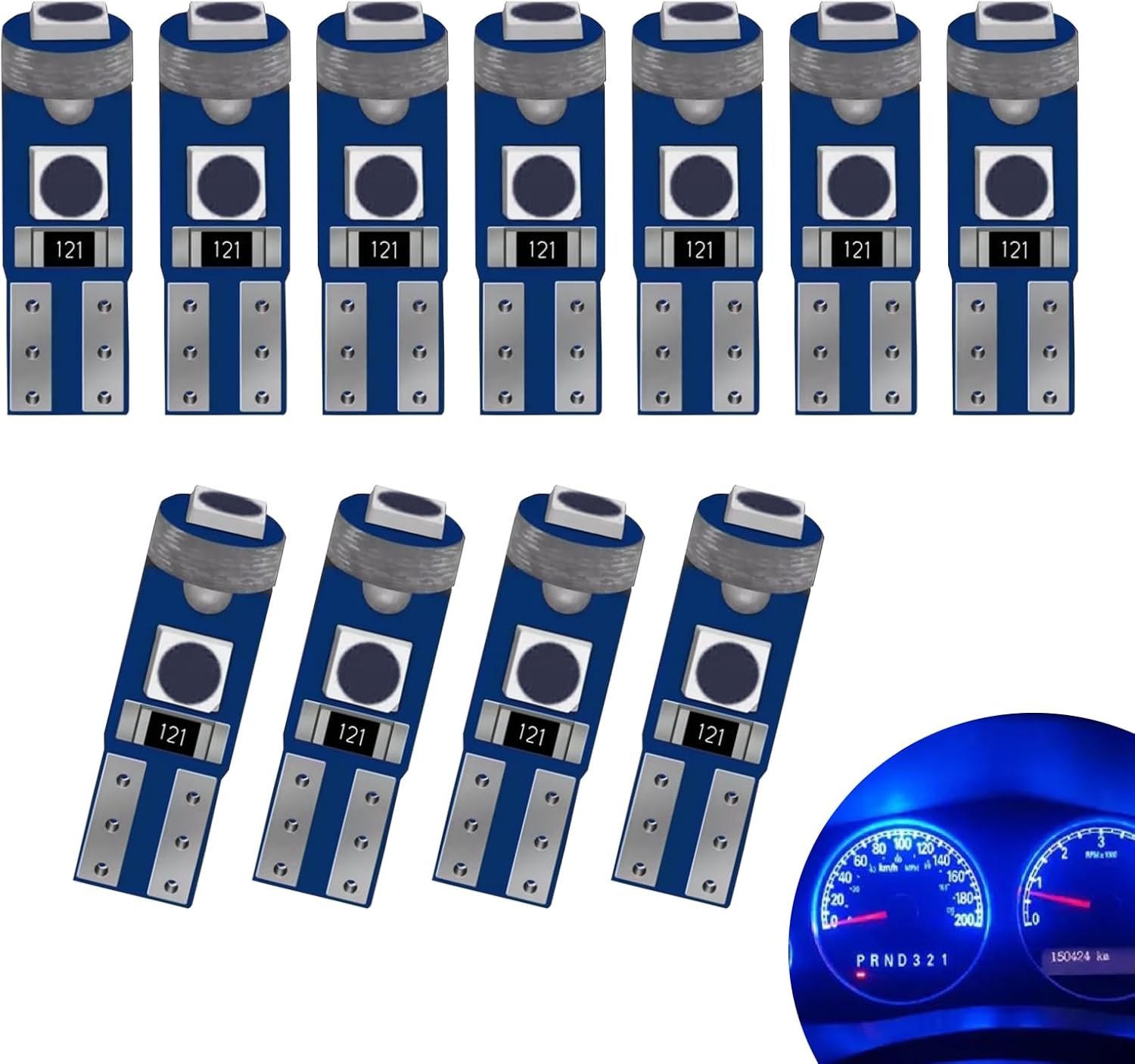 Amazon.com: yonwait 10 PCS T5 LED Bulb, Car LED Instrument Lights, 3030 ...