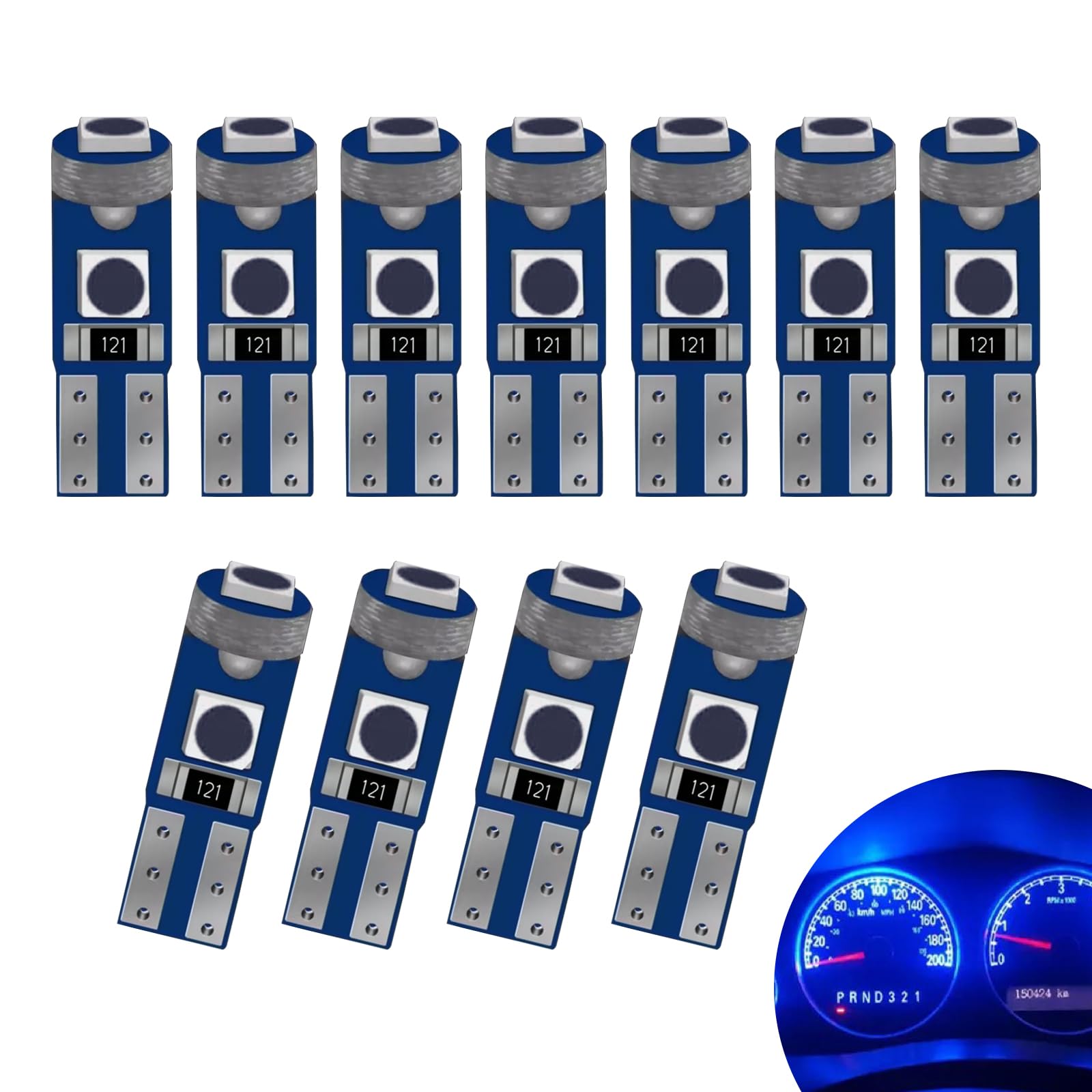 Amazon.com: yonwait 10 PCS T5 LED Bulb, Car LED Instrument Lights, 3030 ...