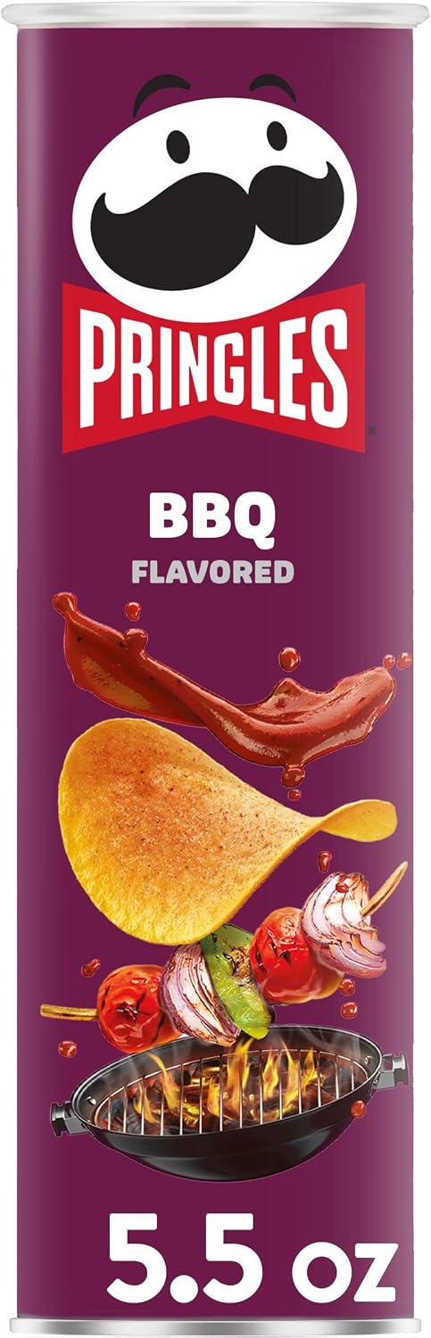 Pringles Snack Stacks Potato Crisps Chips, BBQ Flavored, 5.5 oz Can ...