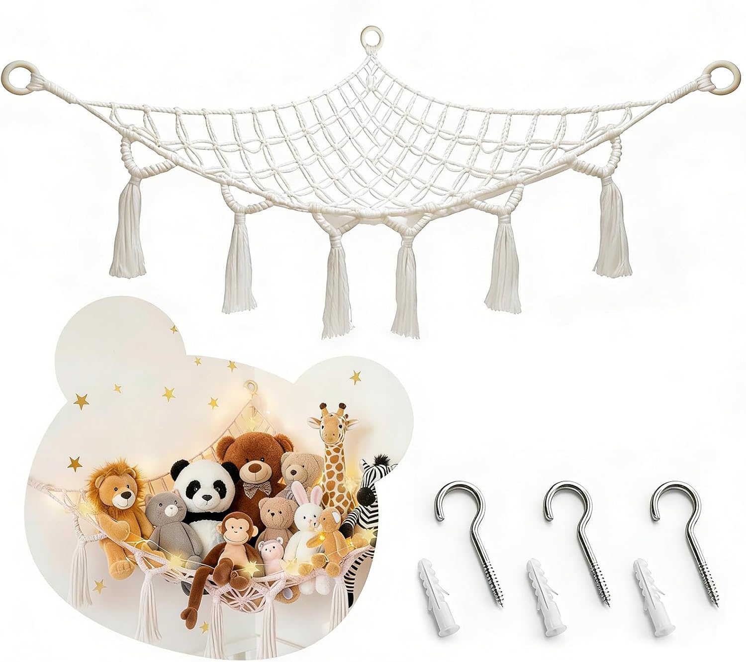 Amazon.com: Stuffed Animal Storage Hammock, Large Toy Hammock Net for ...