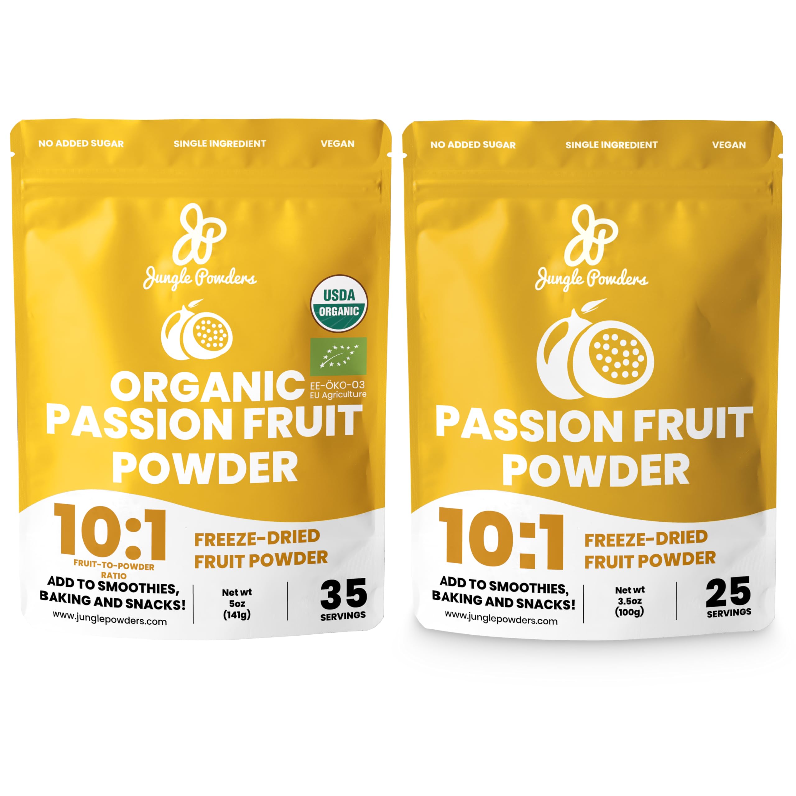 Amazon.com: Jungle Powders Organic Passion Fruit Powder 5oz & 3.5oz ...